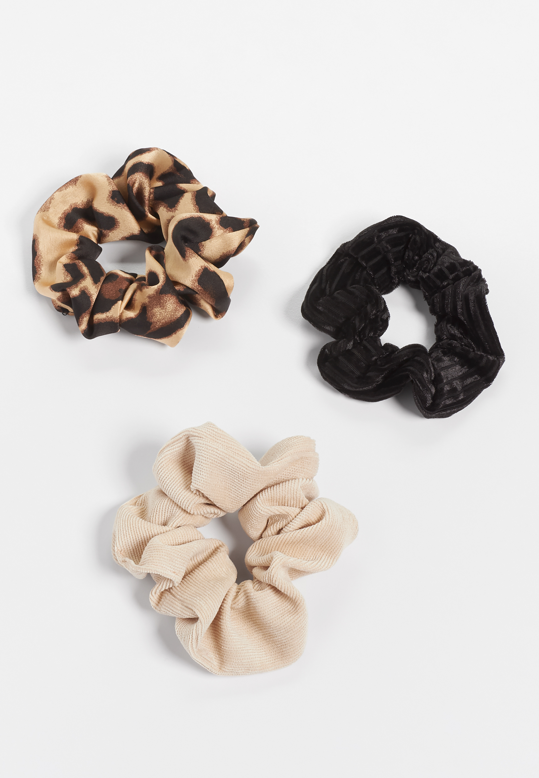 3 Pack Leopard Mix Scrunchie Set | maurices