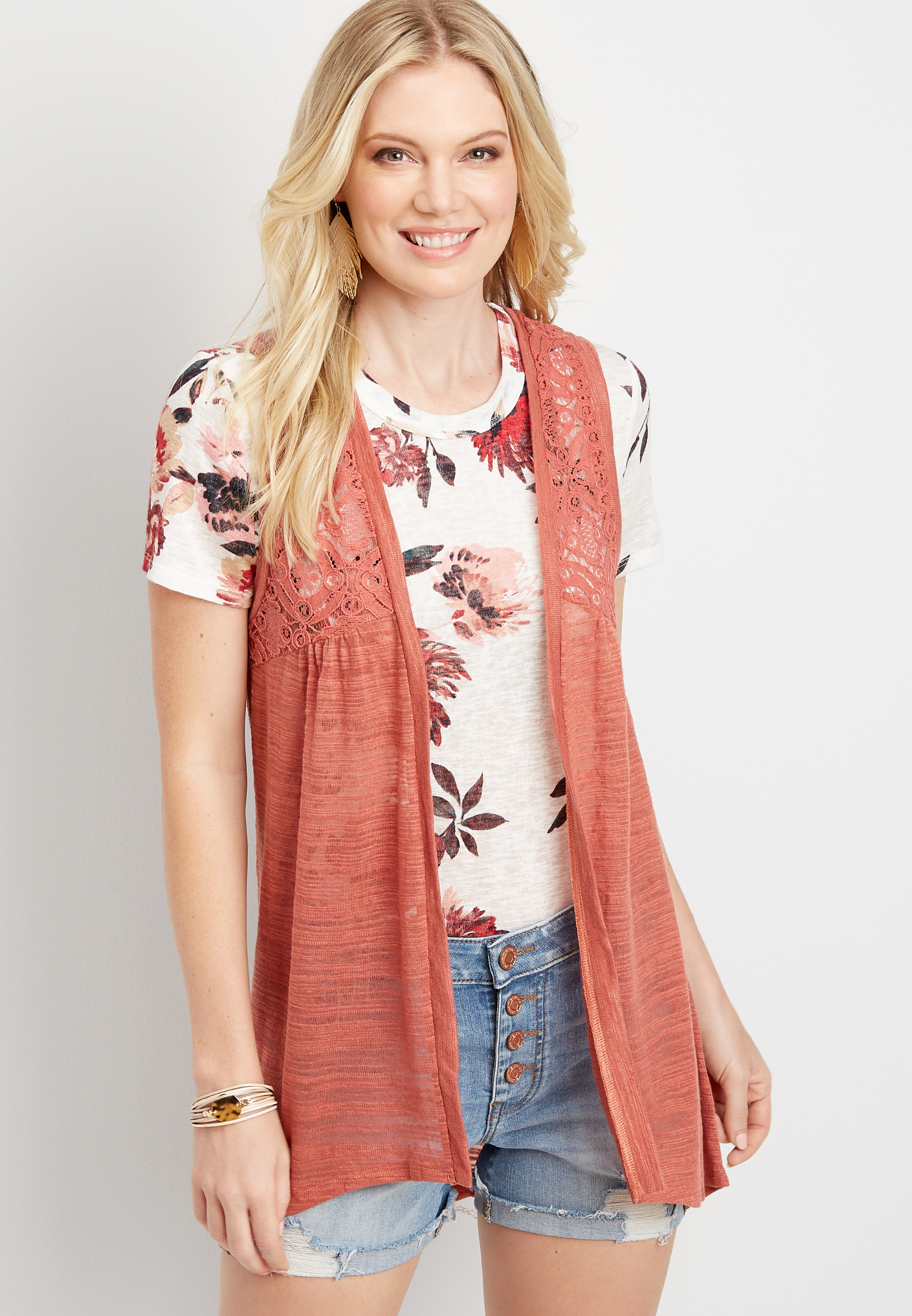Grommet Lace Up Back Vest | maurices