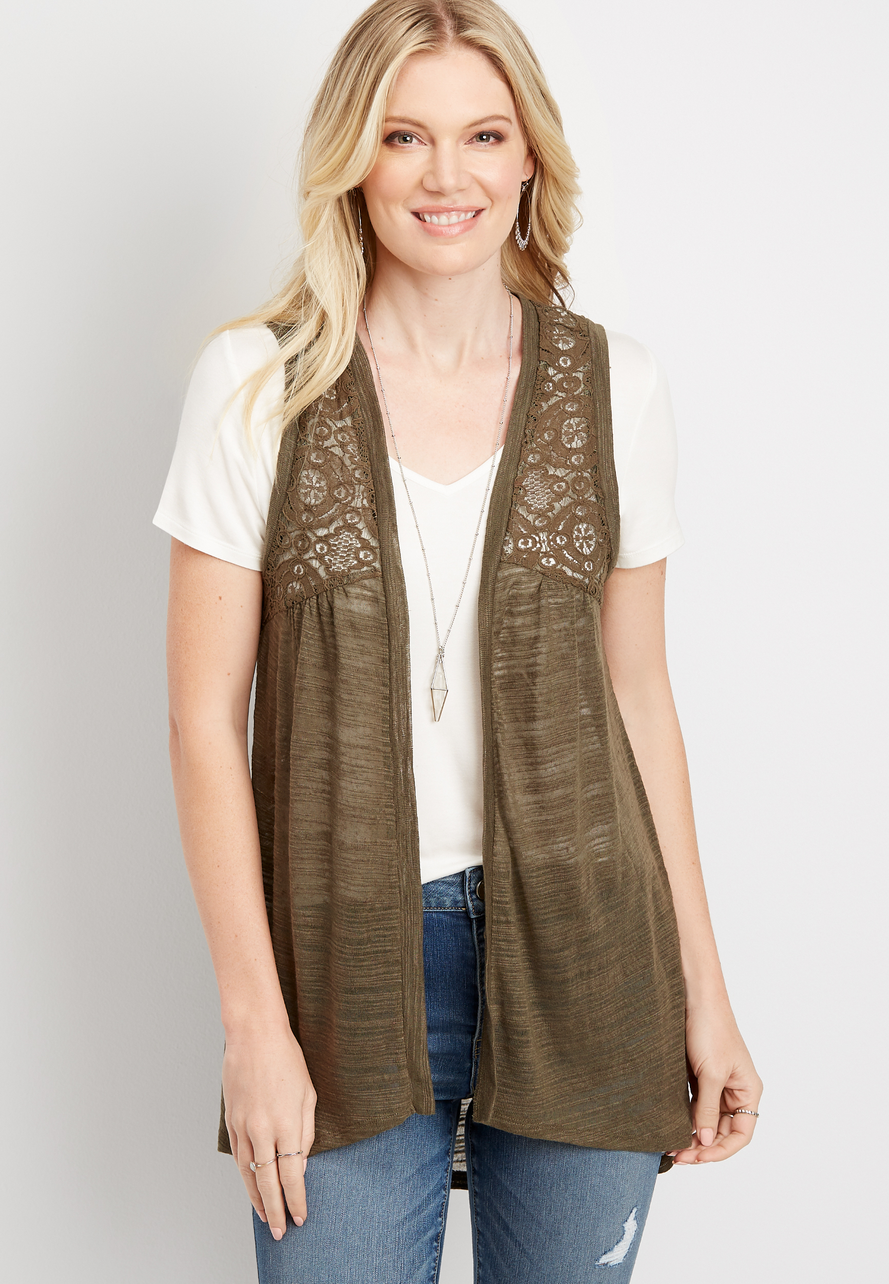 Grommet Lace Up Back Vest | maurices