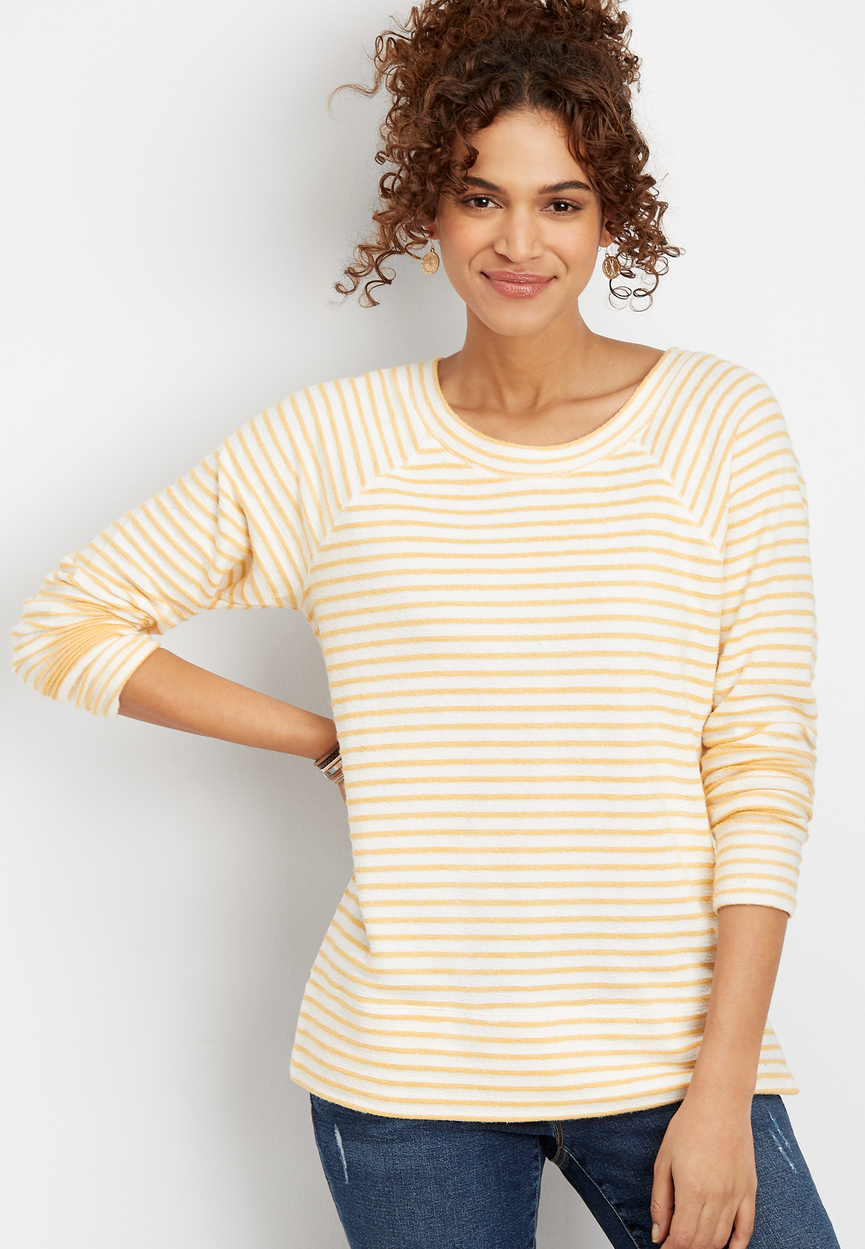 Stripe Crew Neck Pullover | maurices