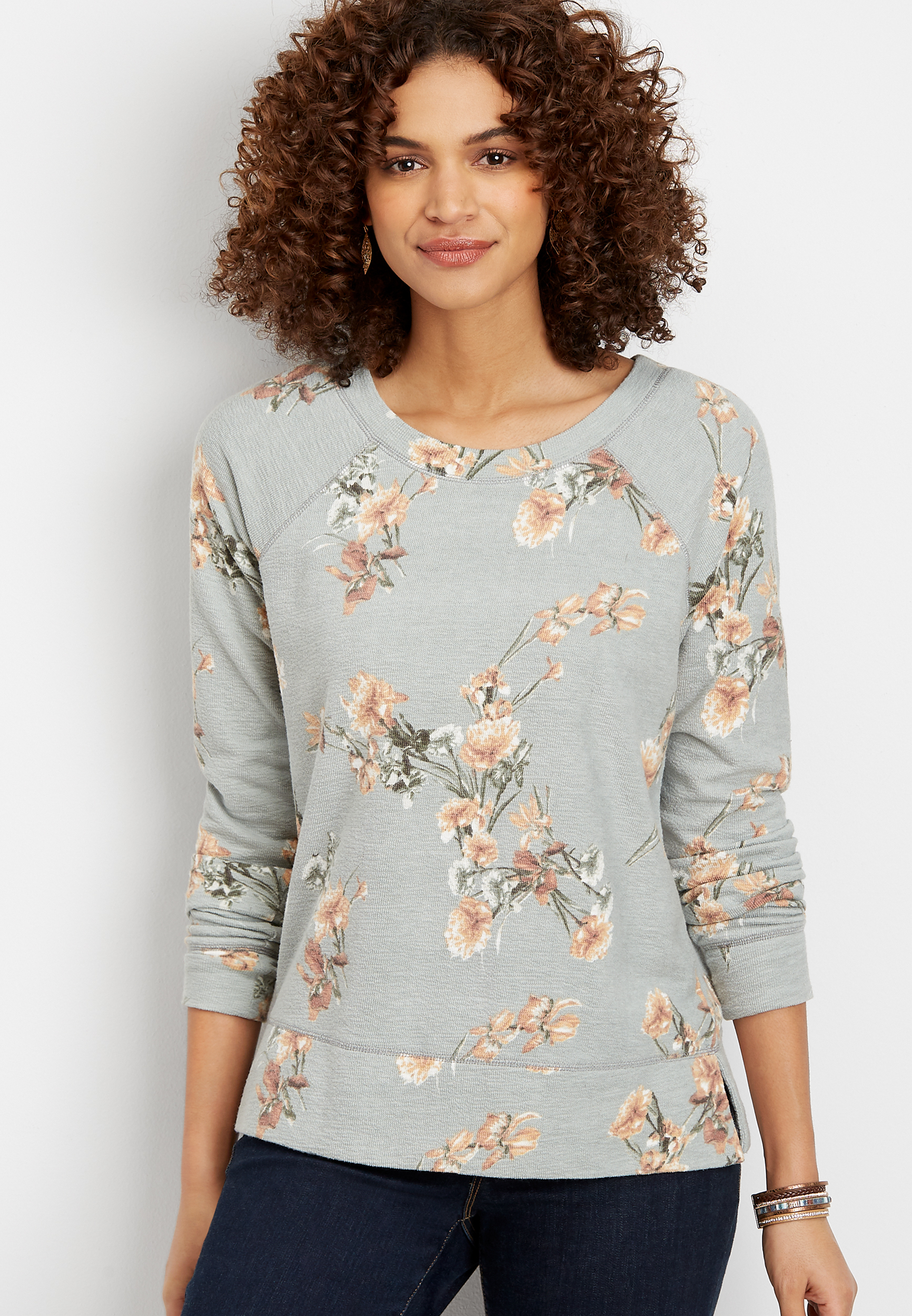 Floral Crew Neck Pullover | maurices