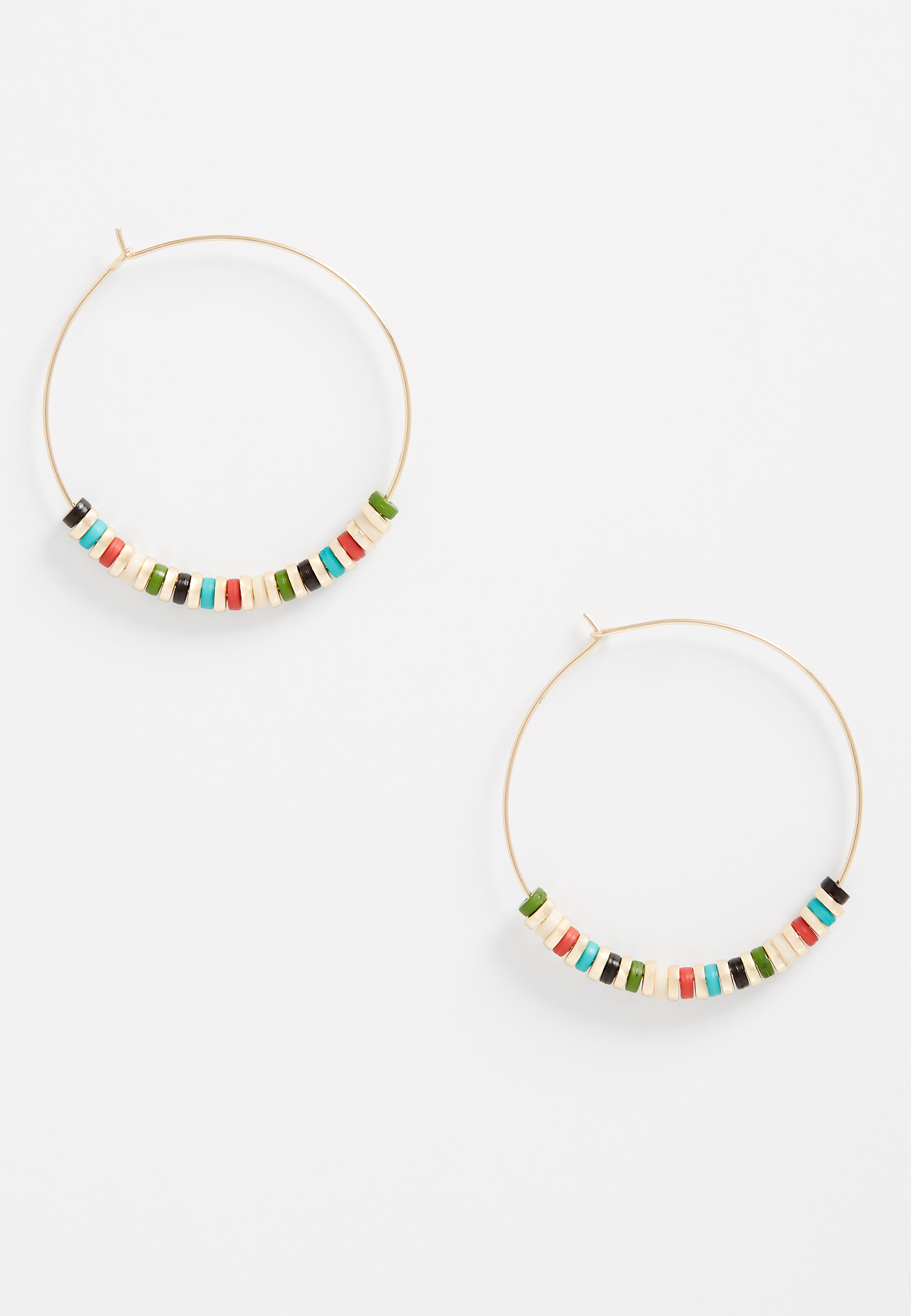 Multi Colored Beaded Hoops | maurices