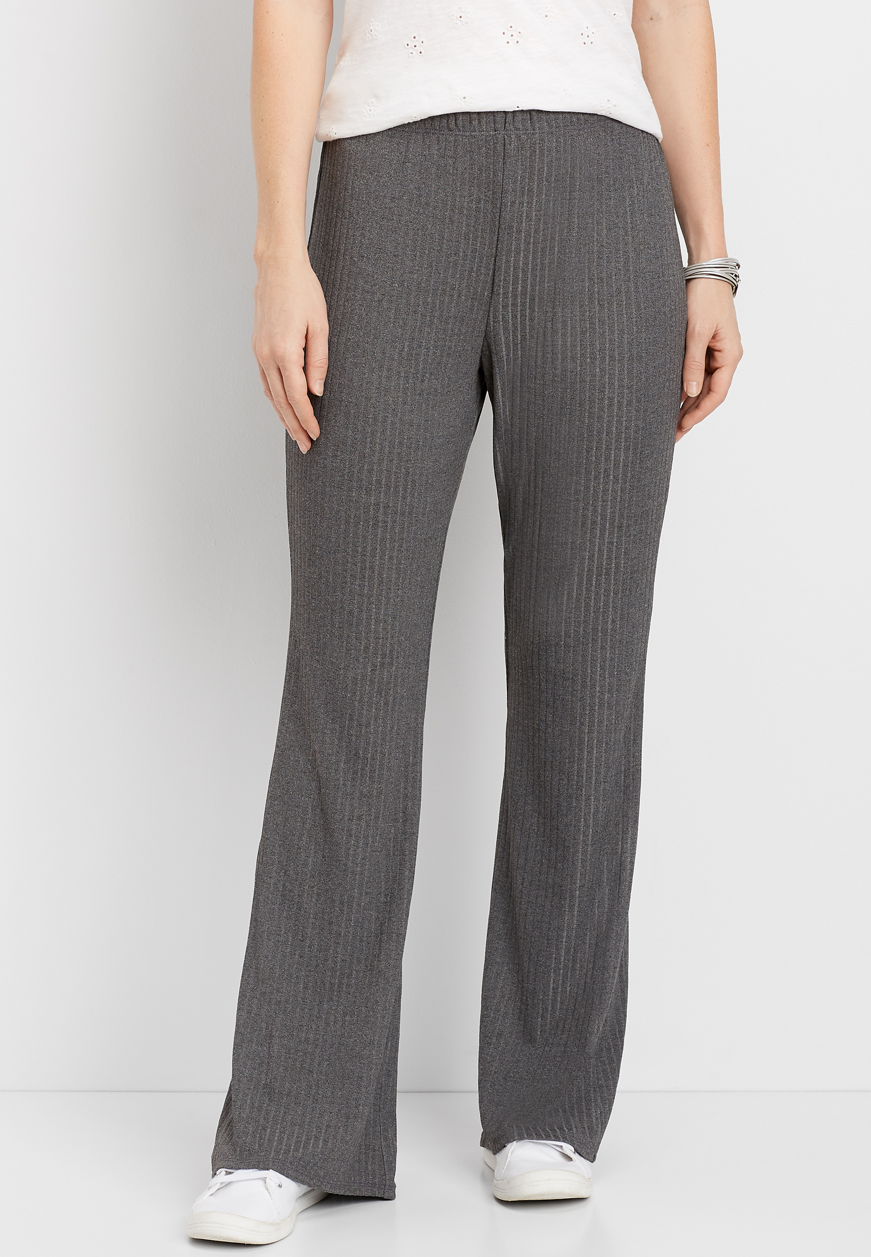 Rib Knit High Rise Flare Pant | maurices