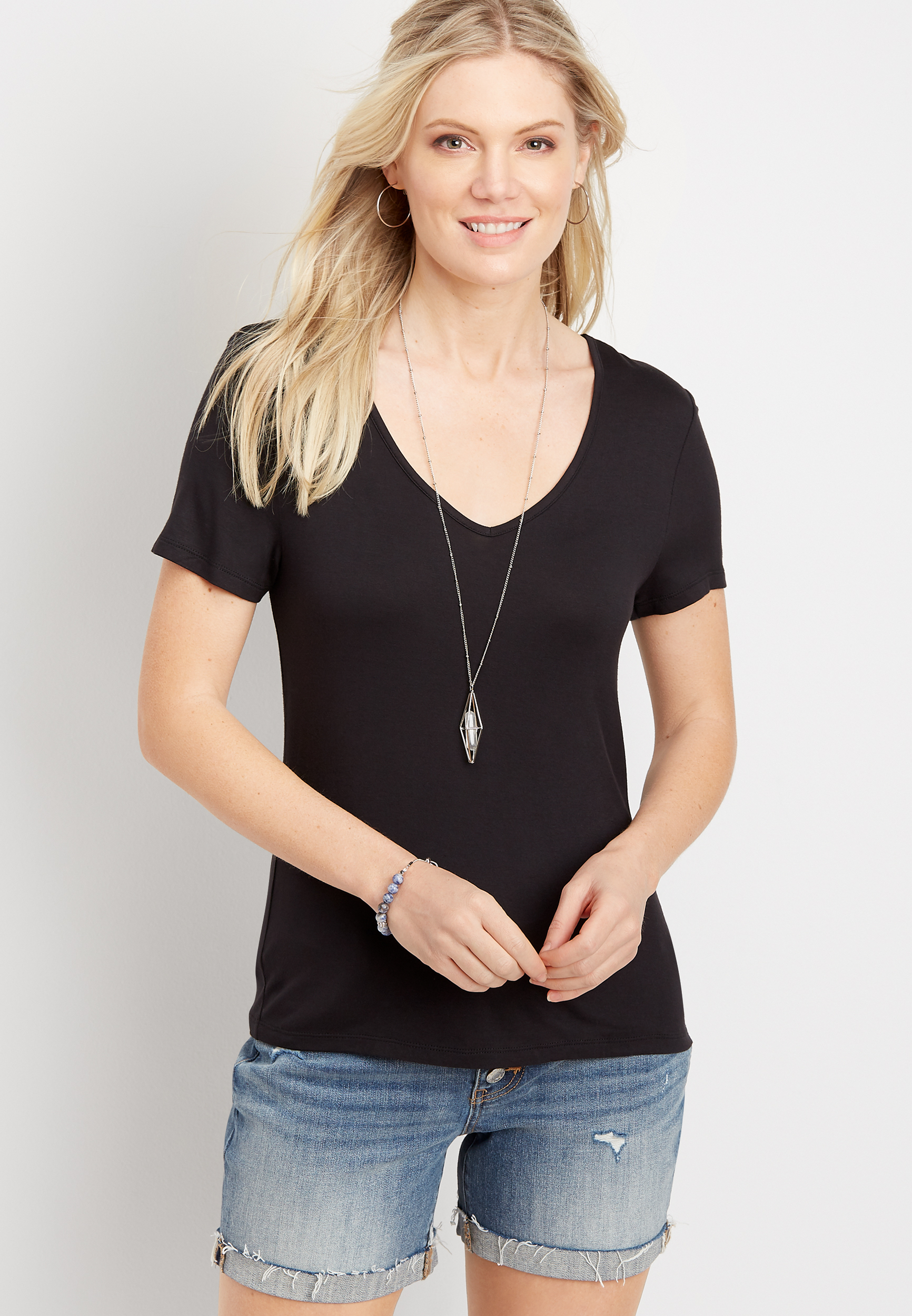 24/7 Black Tuck in Tee | maurices