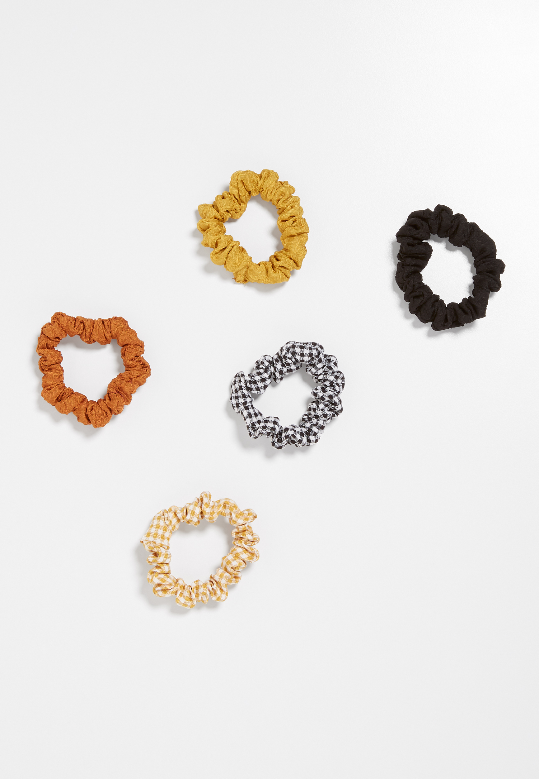 5 Pack Gingham Mini Scrunchie Set | maurices