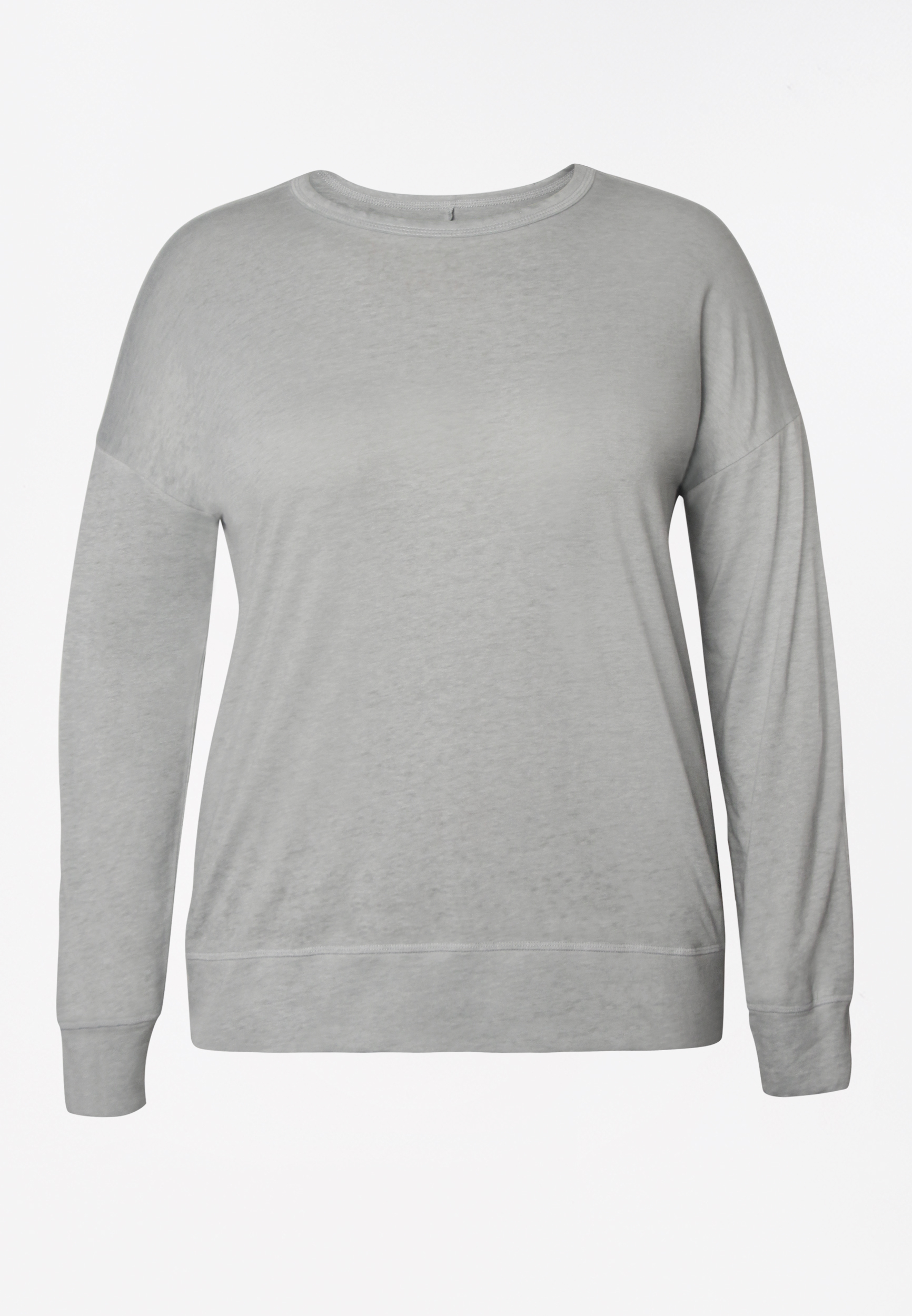 Plus Size Solid Long Sleeve Pullover | maurices