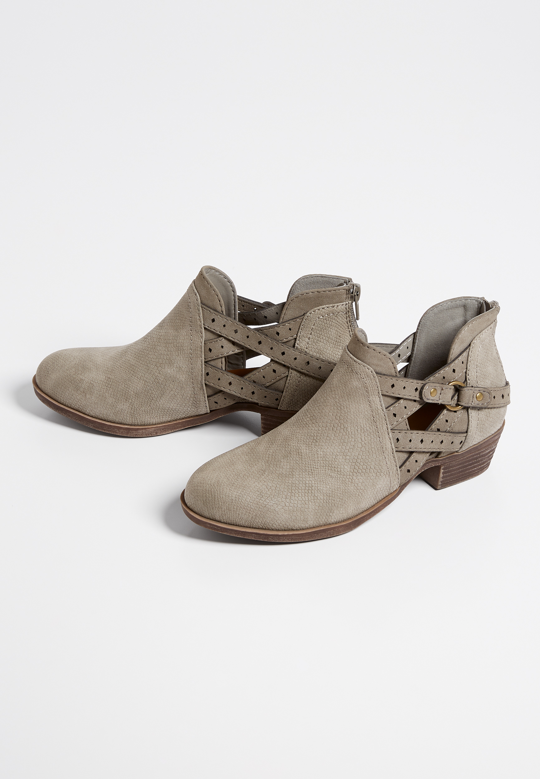 Aisley Strappy Open Side Ankle Bootie | maurices