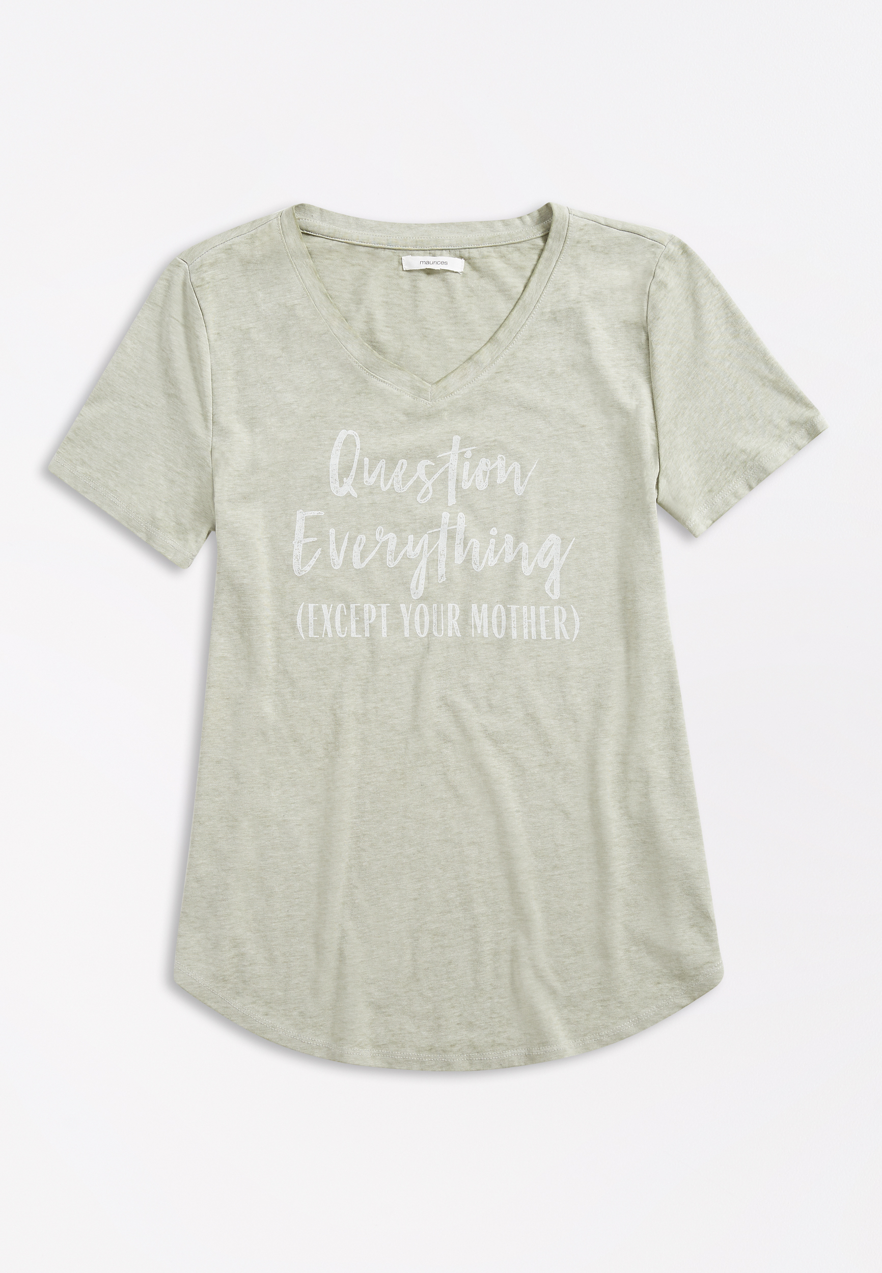 Question Everything V Neck Graphic Tee | maurices