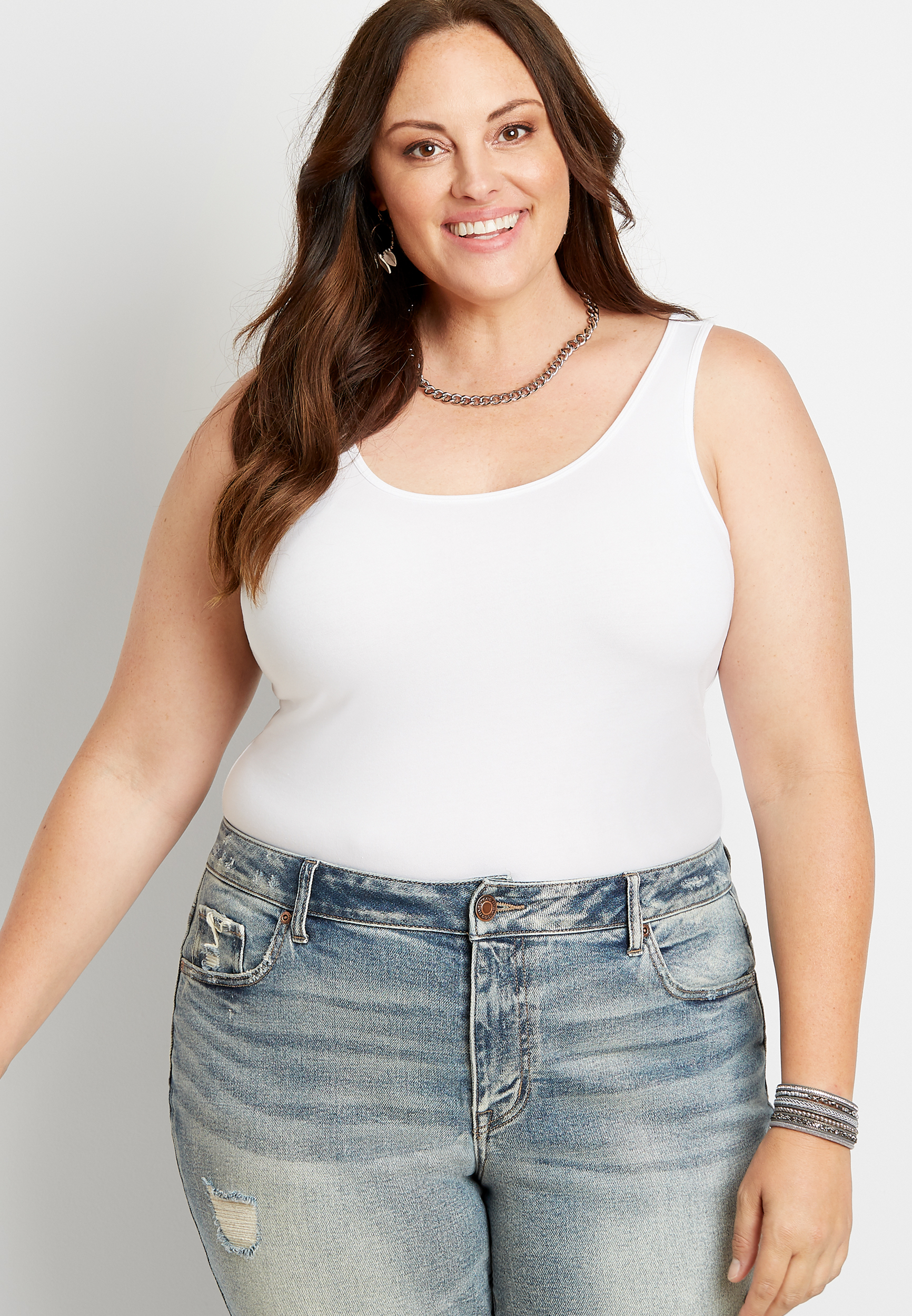 Plus Size Solid Basic Tuck In Tank Top | maurices