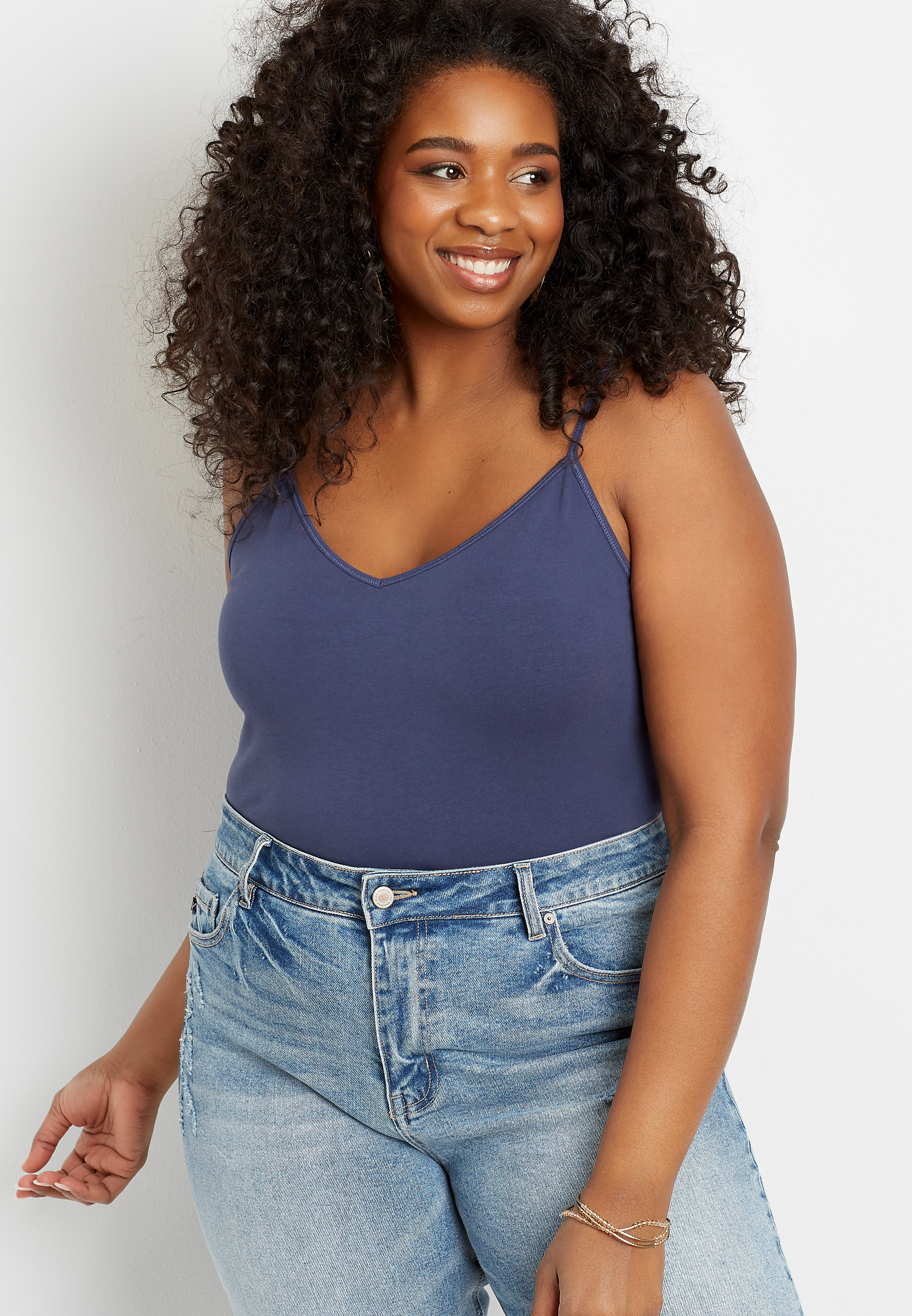 Plus Size Solid Basic V Neck Tuck In Cami | maurices