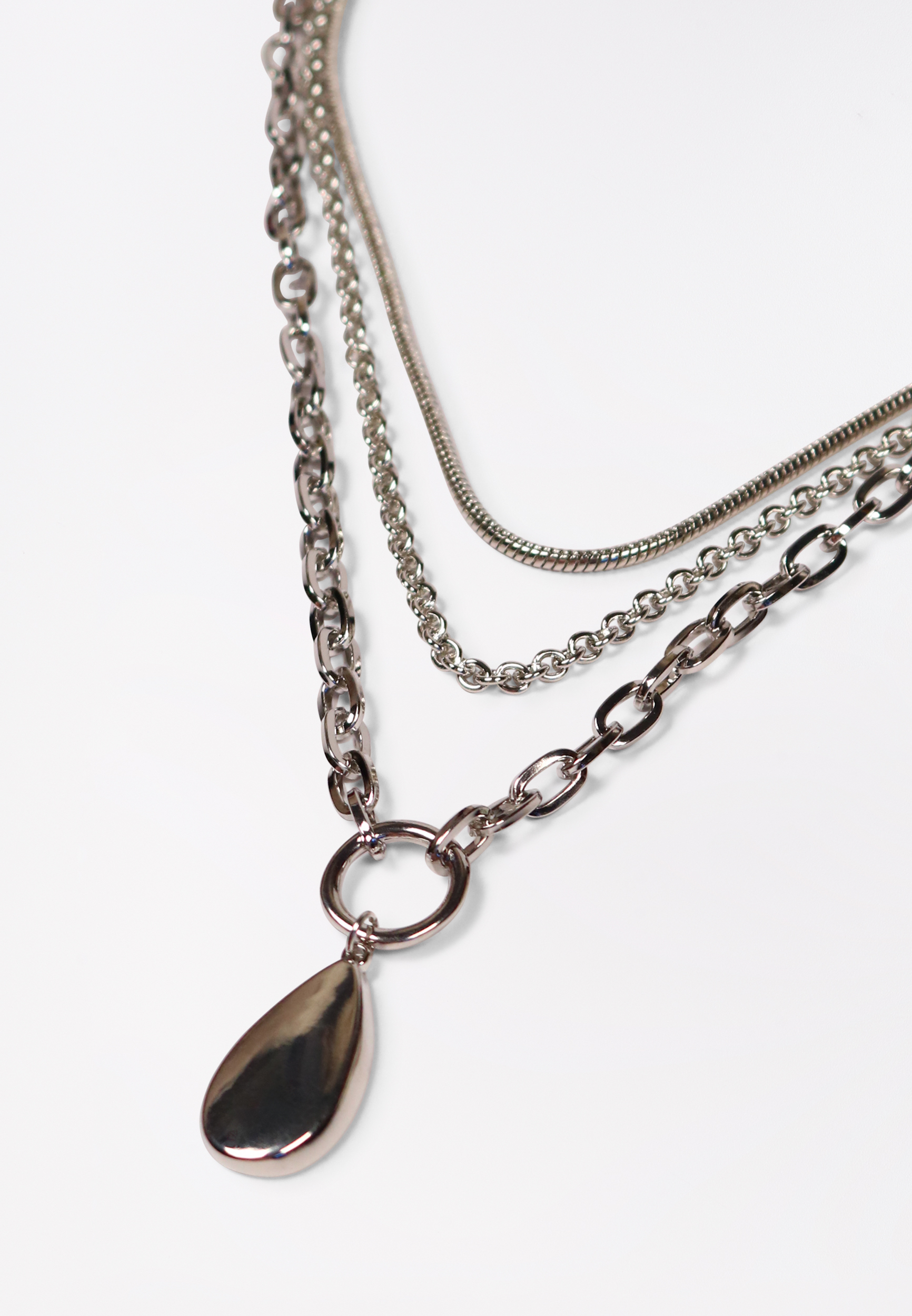 Multi Row Silver Chain Drape Layered Necklace | maurices