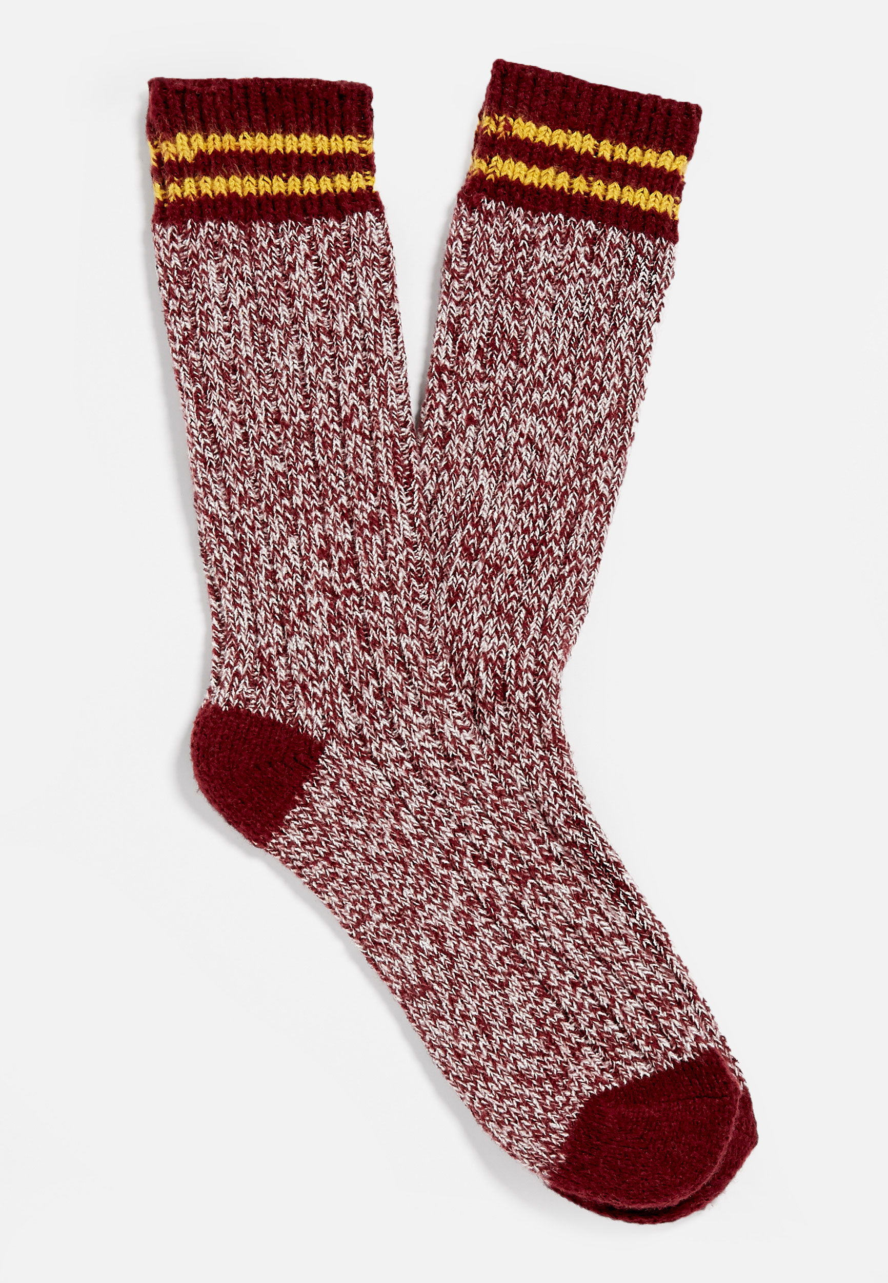 Maroon Stripe Crew Sock | maurices