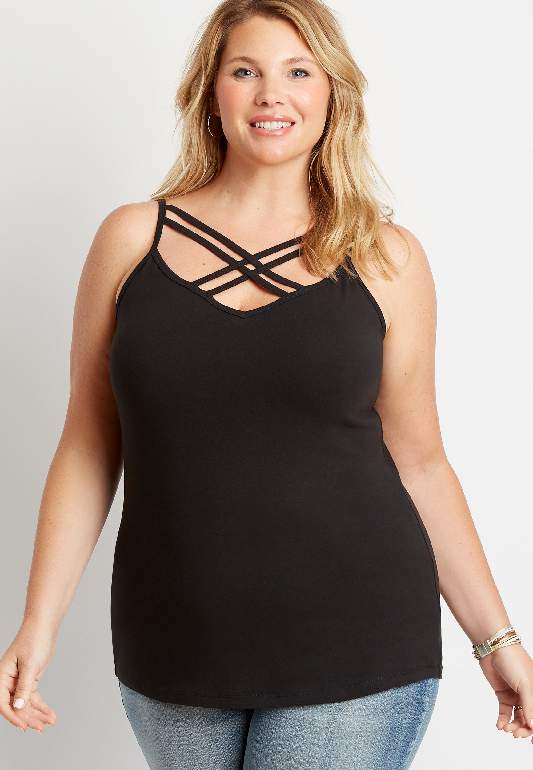 Plus Size Solid Strappy Detail Cami | maurices