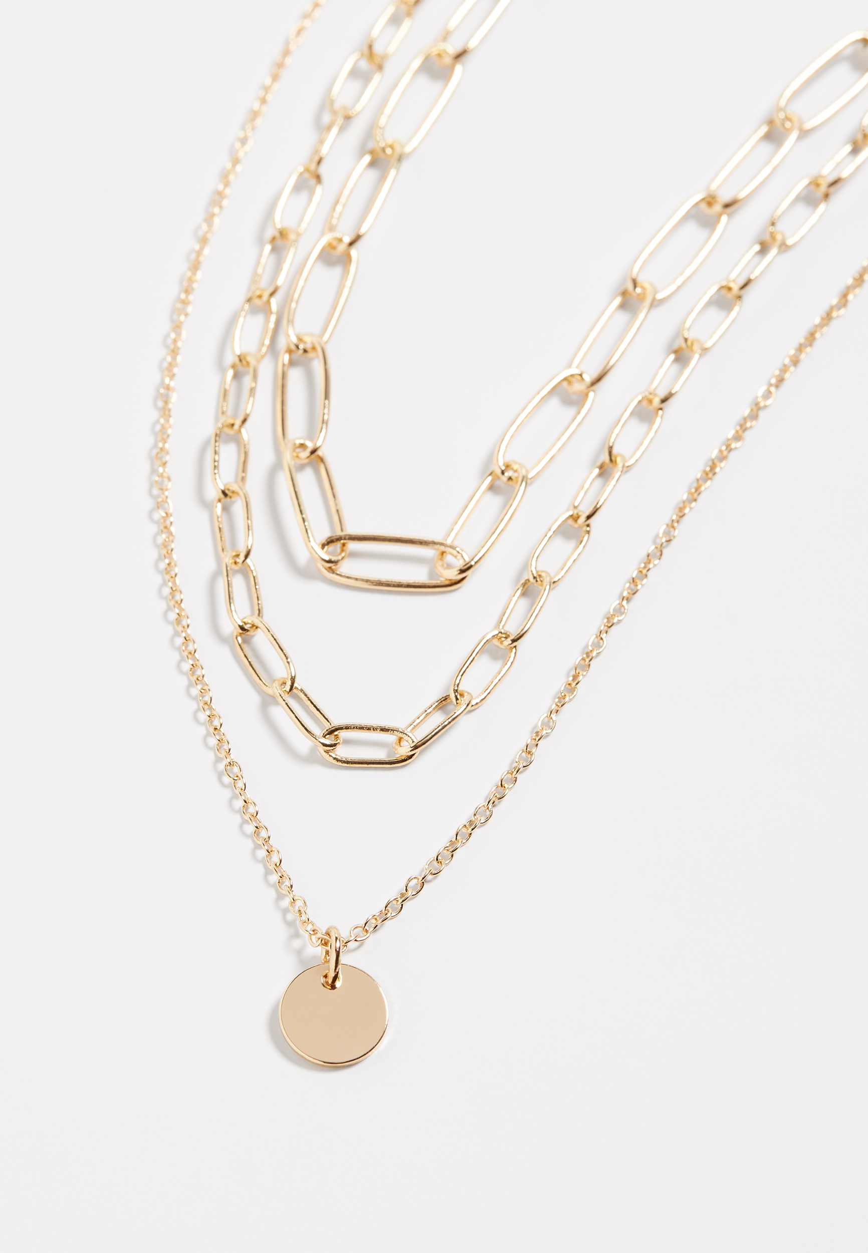 Gold 3 Row Chunky Chain Layered Necklace | maurices