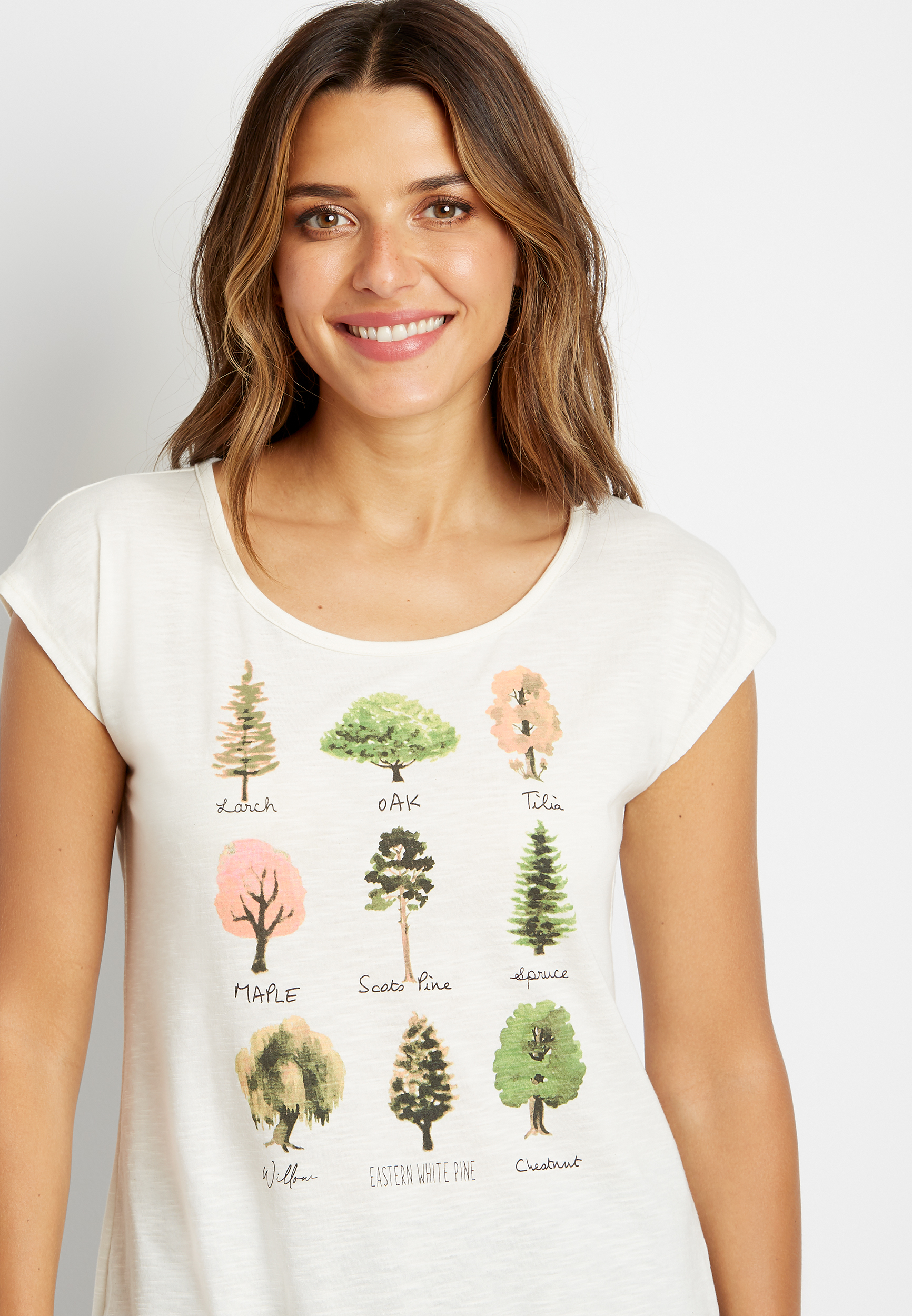 White Fall Trees Graphic Tee | maurices