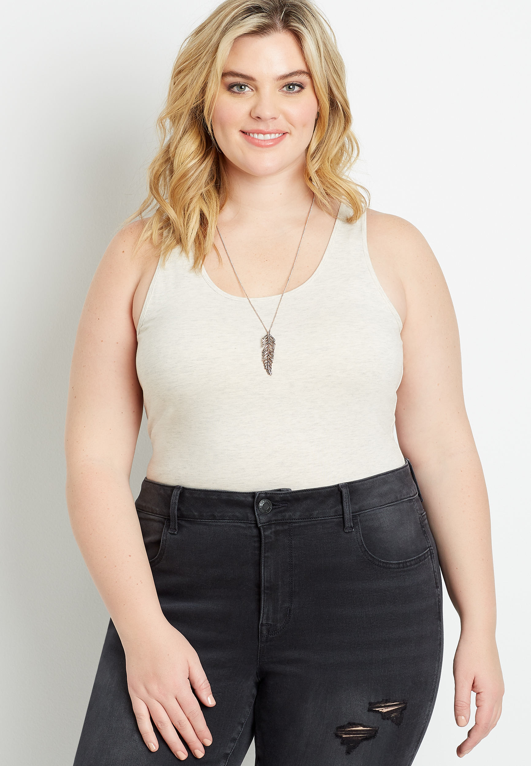 Plus Size Solid Basic Tuck In Tank Top | maurices