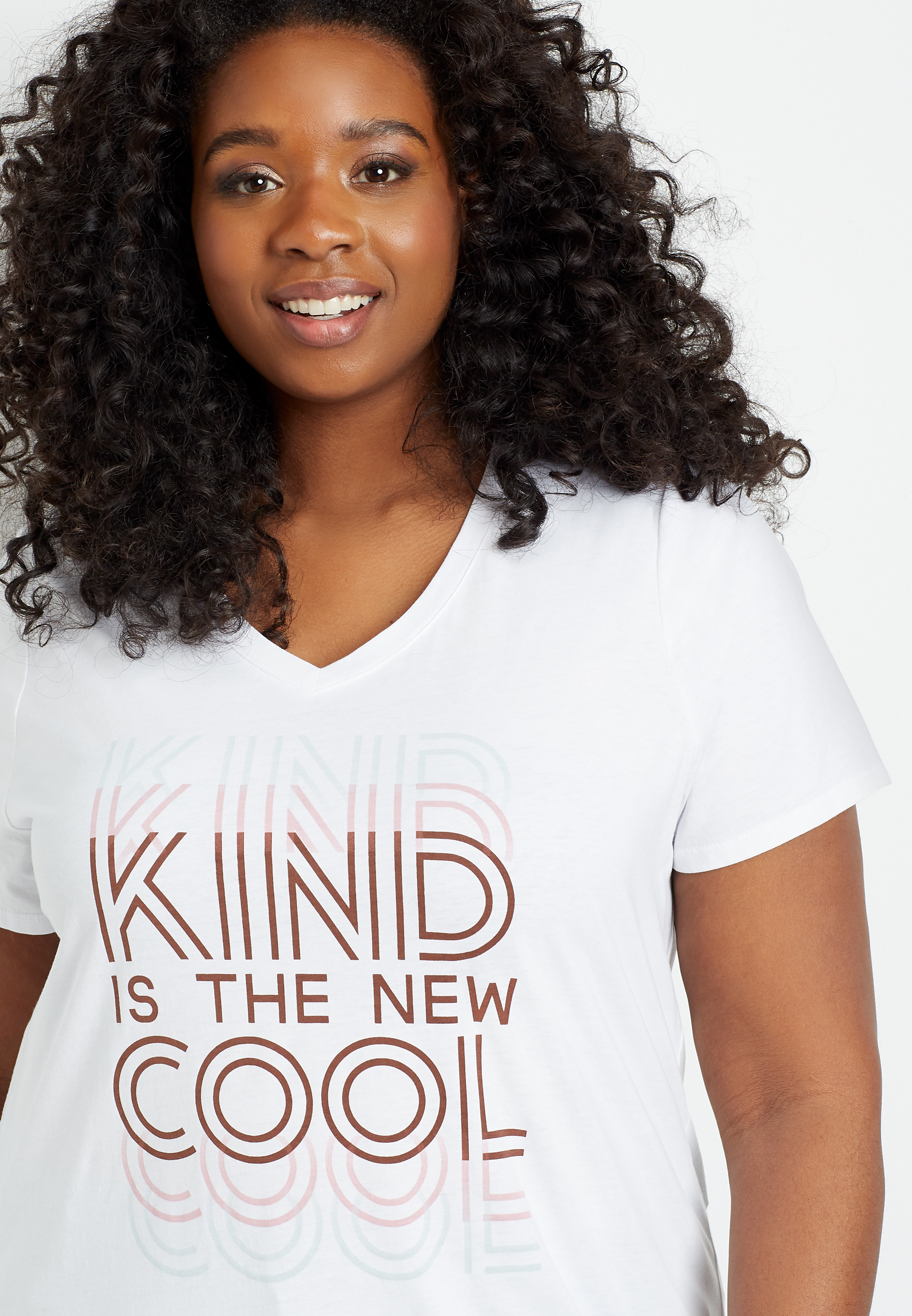Plus Size Kind Is The New Cool V Neck Graphic Tee | maurices