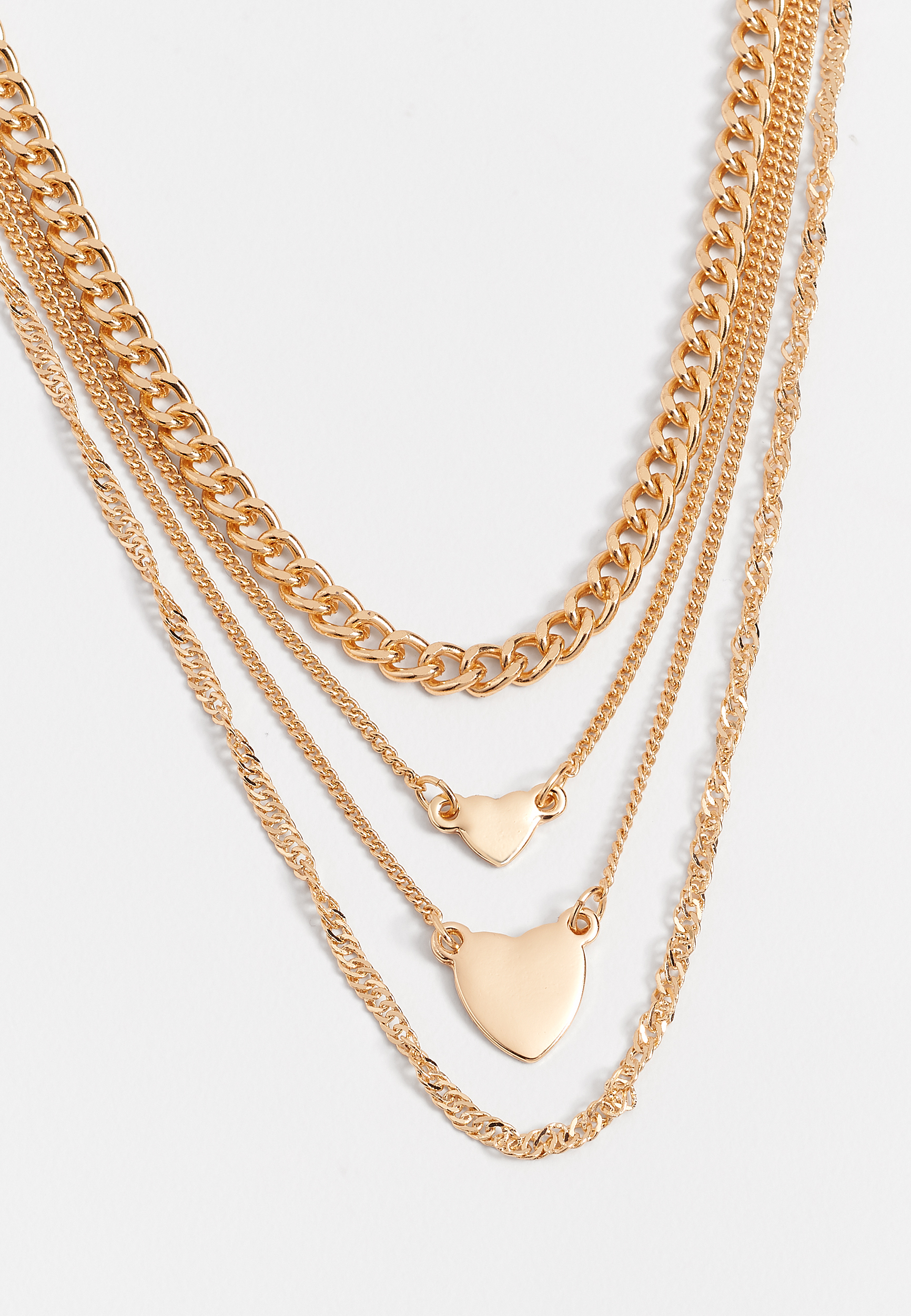 Gold Heart Chain Drape Necklace | maurices
