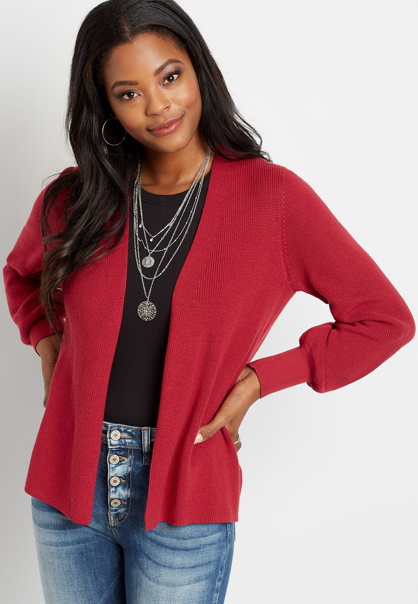 Solid Open Front Cardigan | maurices