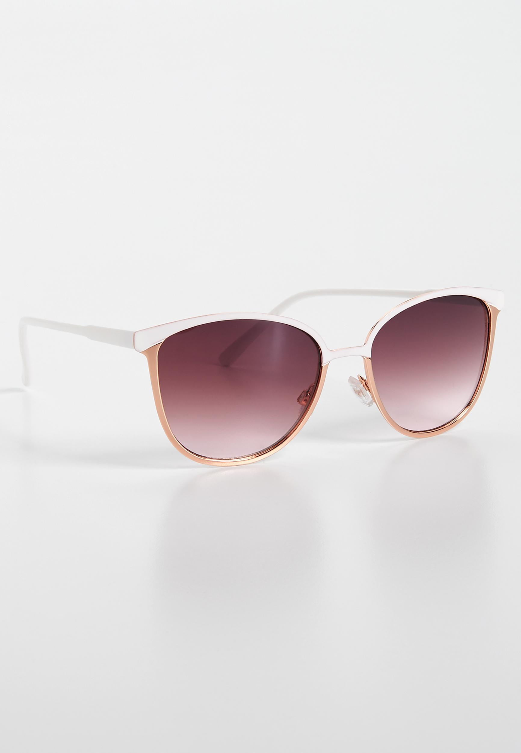 White Trim Round Sunglasses | maurices