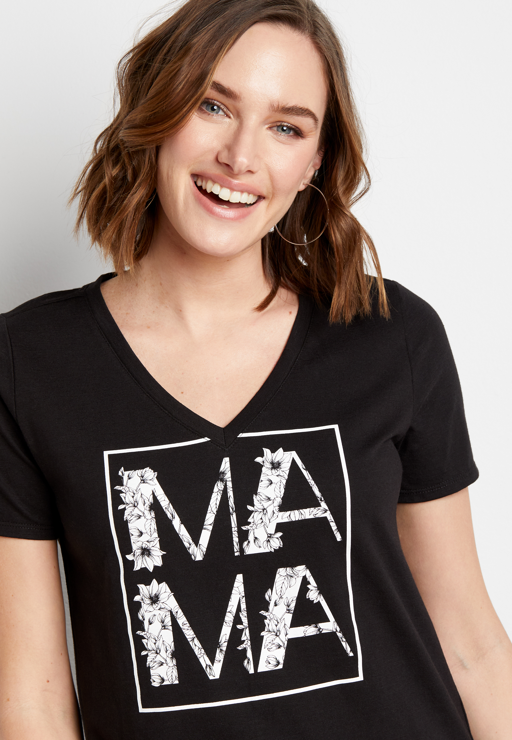 Floral MAMA Grid Graphic Tee | maurices