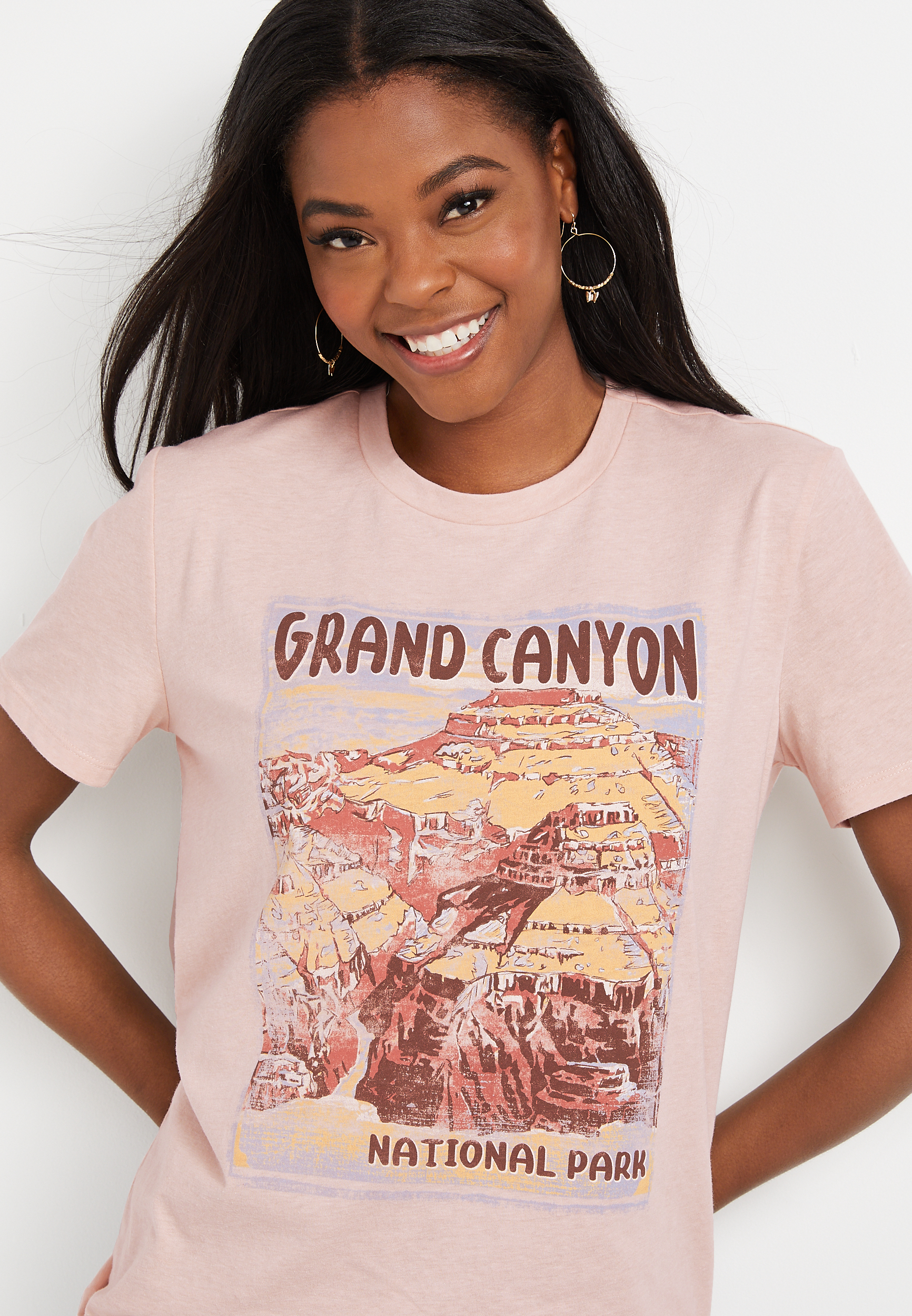 Pink Grand Canyon Oversized Graphic Tee | maurices