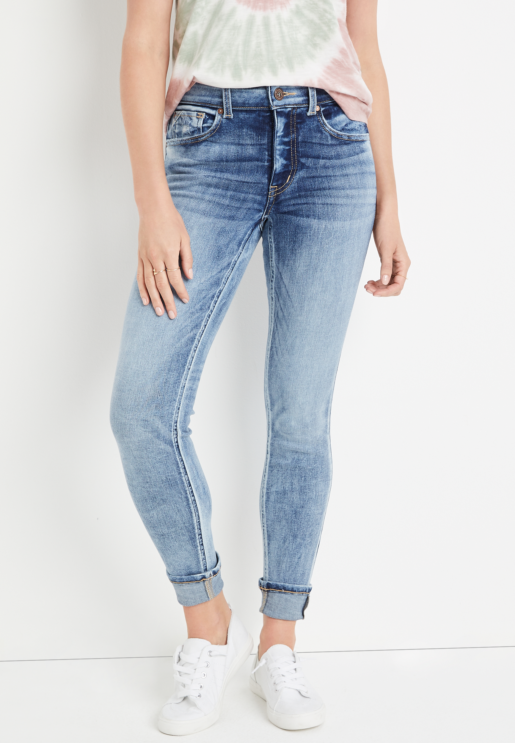 edgely™ Super Skinny High Rise Cuffed Jean | maurices