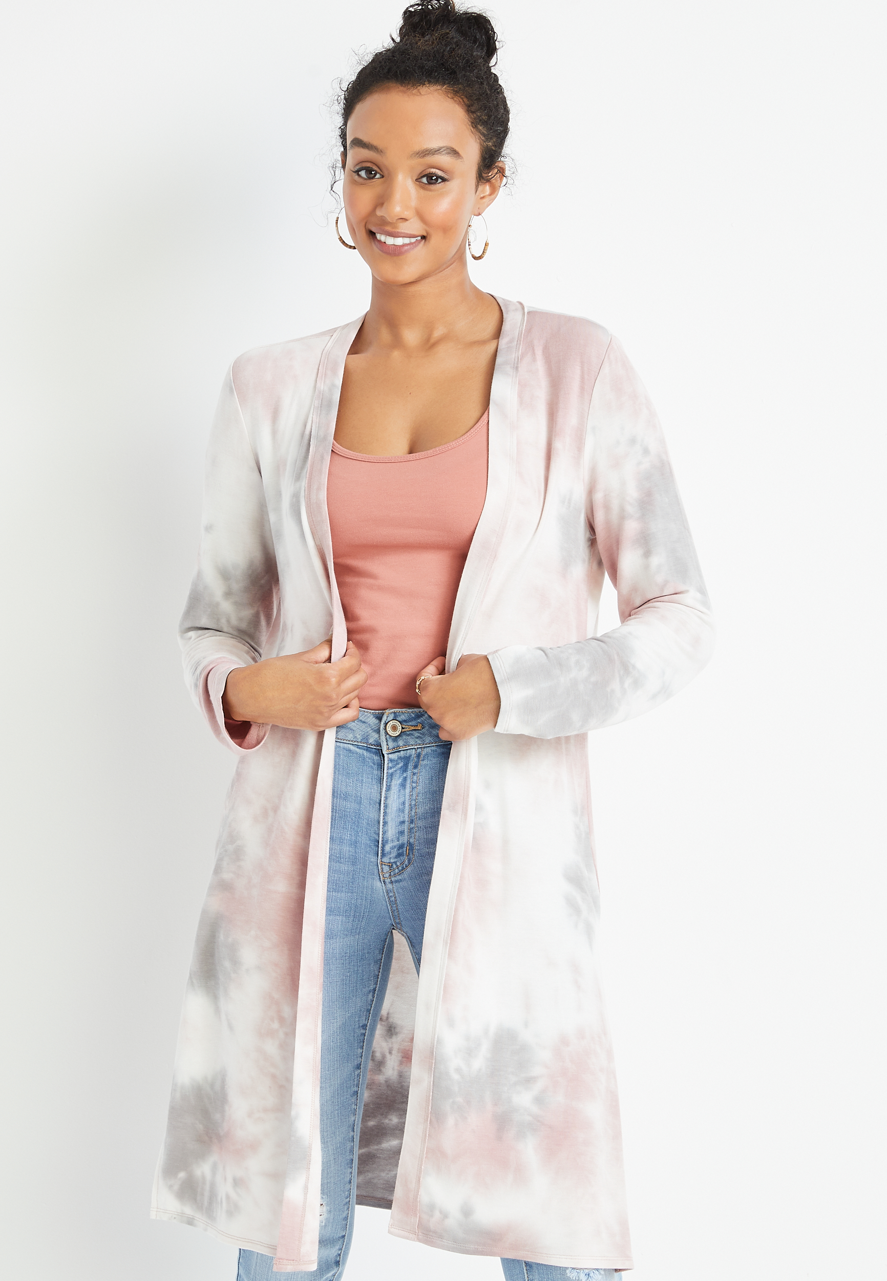Pink Tie Dye Duster Cardigan | maurices
