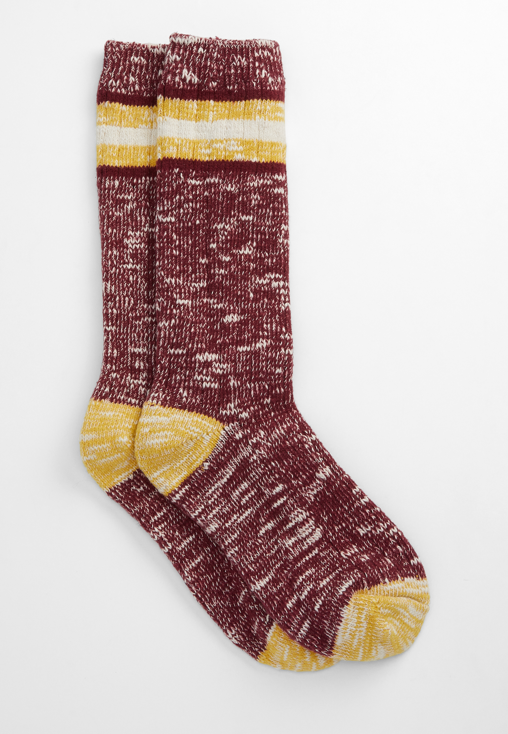 Maroon and Gold Crew Socks | maurices