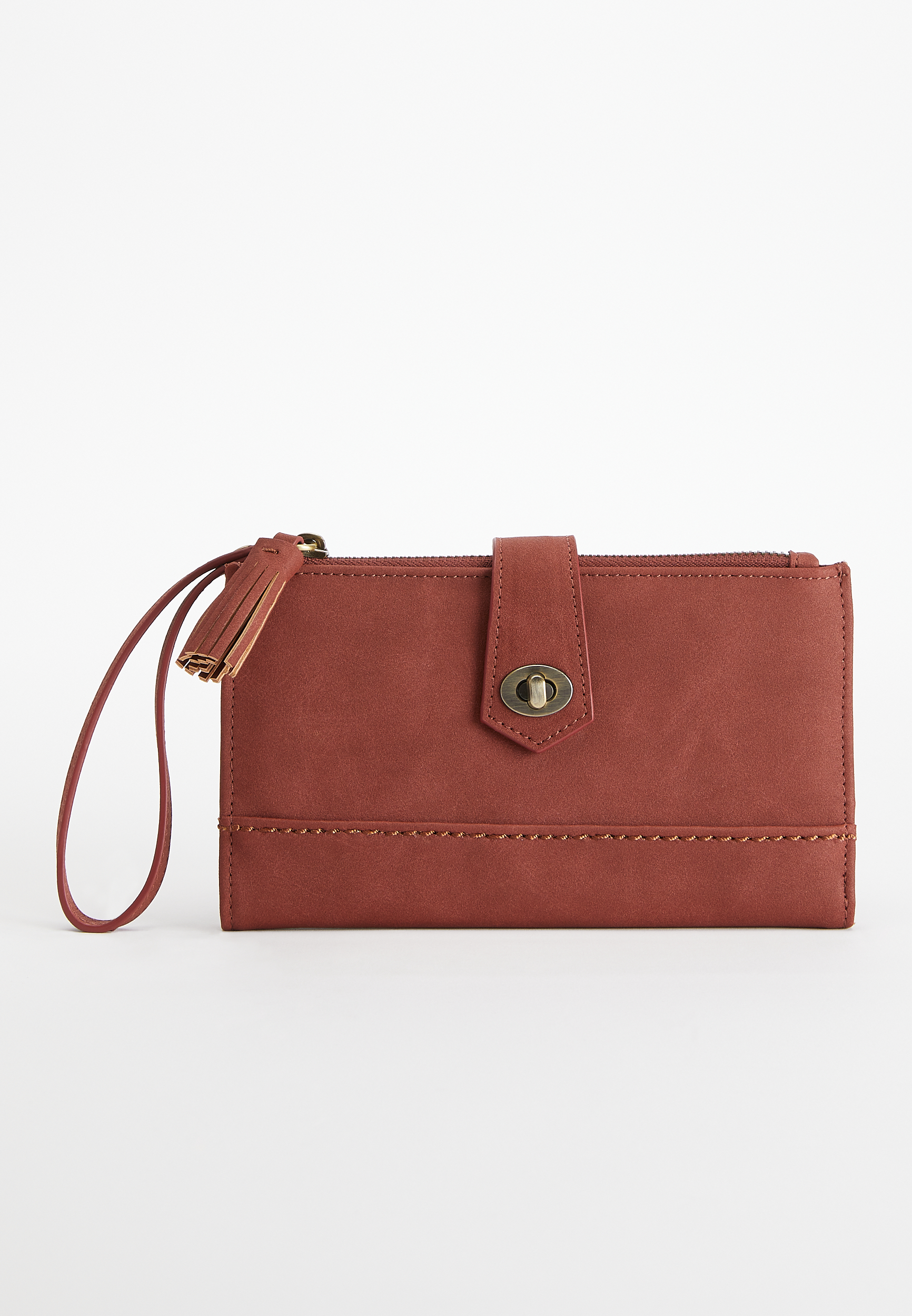 Tassel Oversized Turn Lock Wristlet | maurices