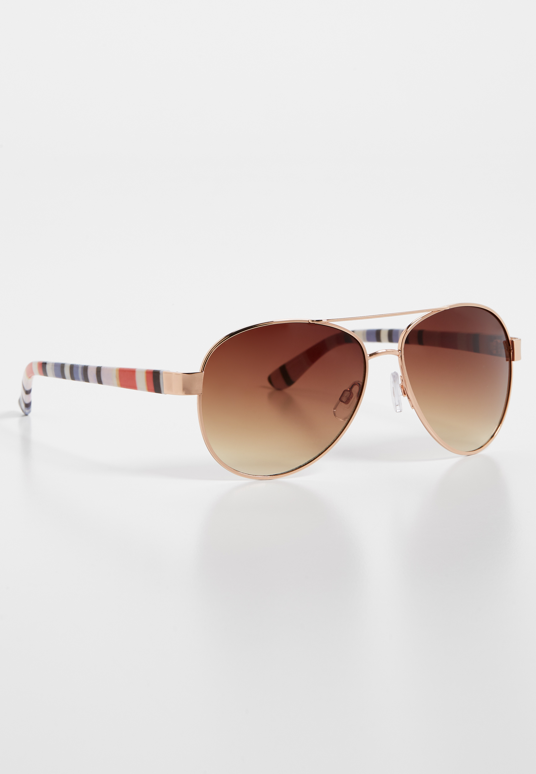 Multi Color Striped Side Aviator Sunglasses Maurices