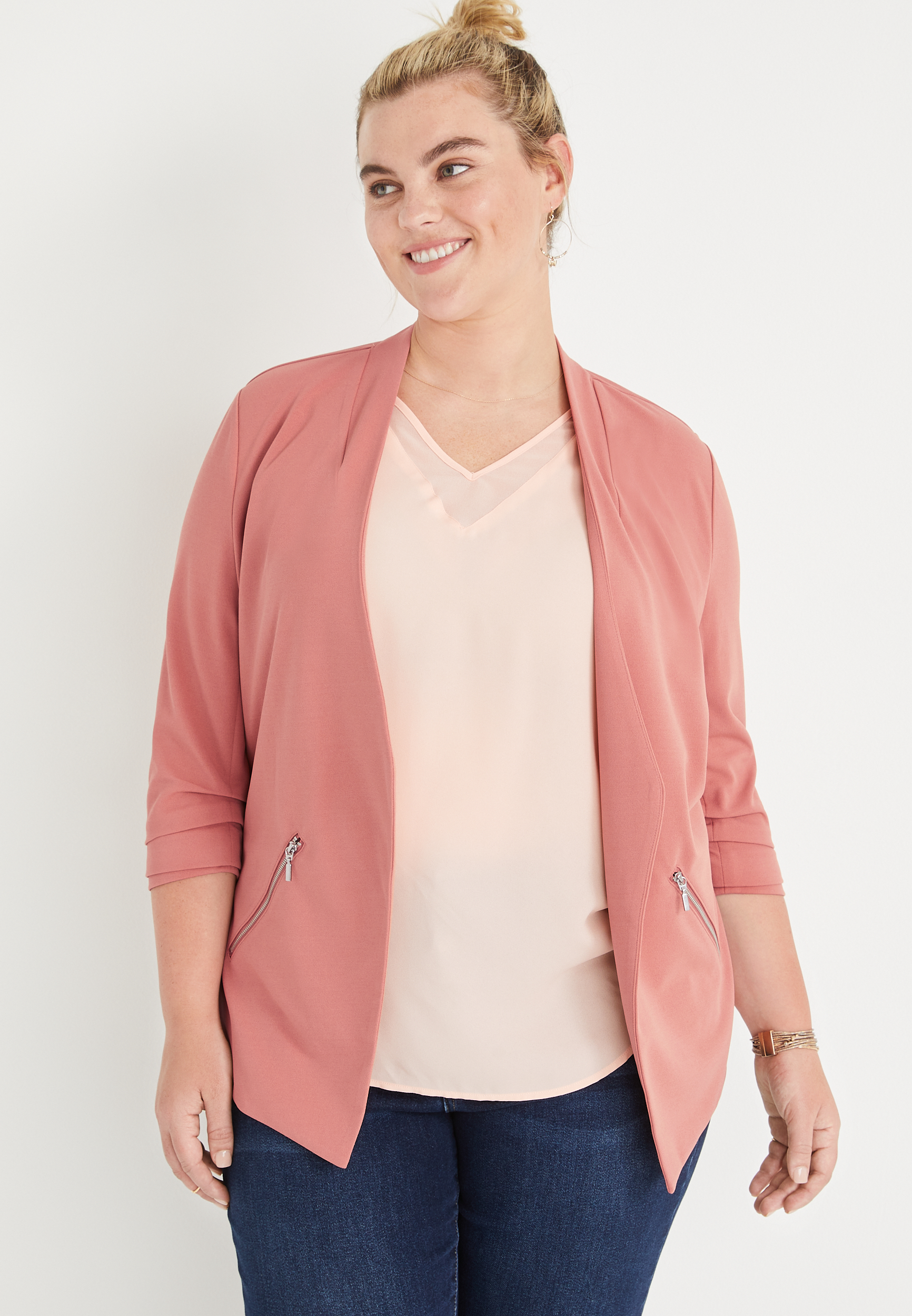 Plus Size Ever-Go Pink Blazer | maurices