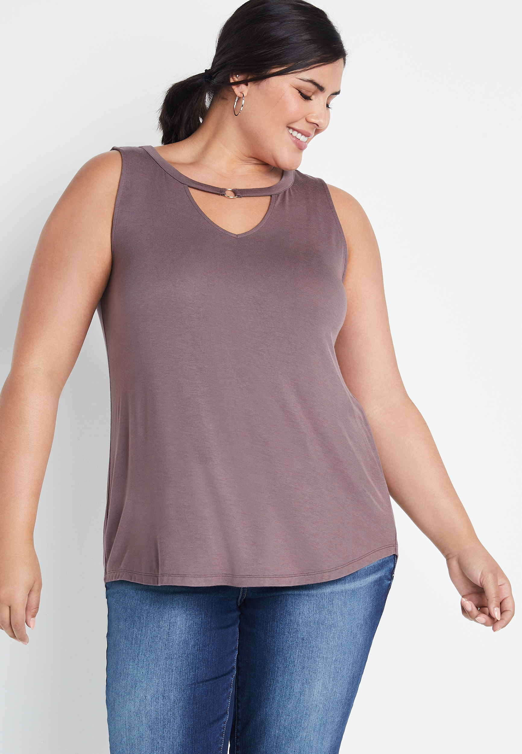 Plus Size 24/7 Solid Keyhole Tank Top | maurices