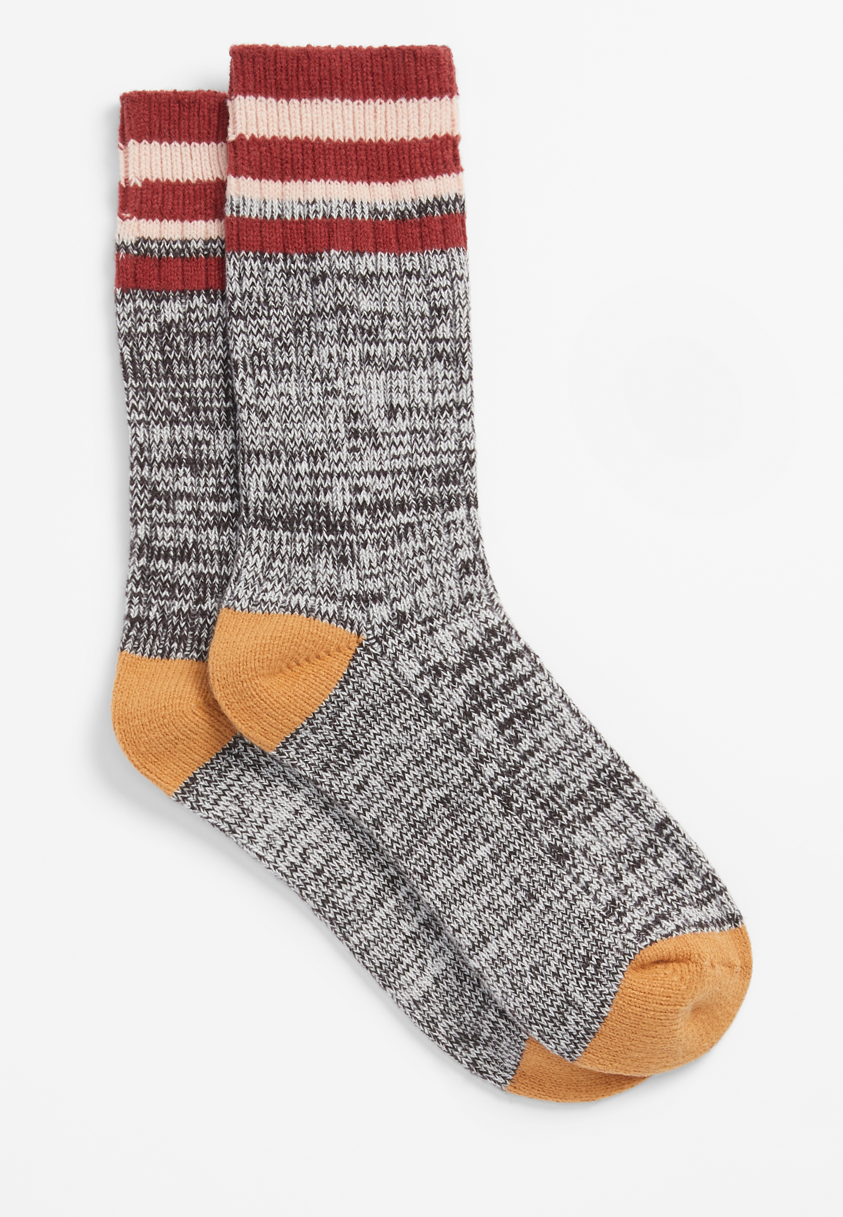 Black Striped Crew Socks | maurices