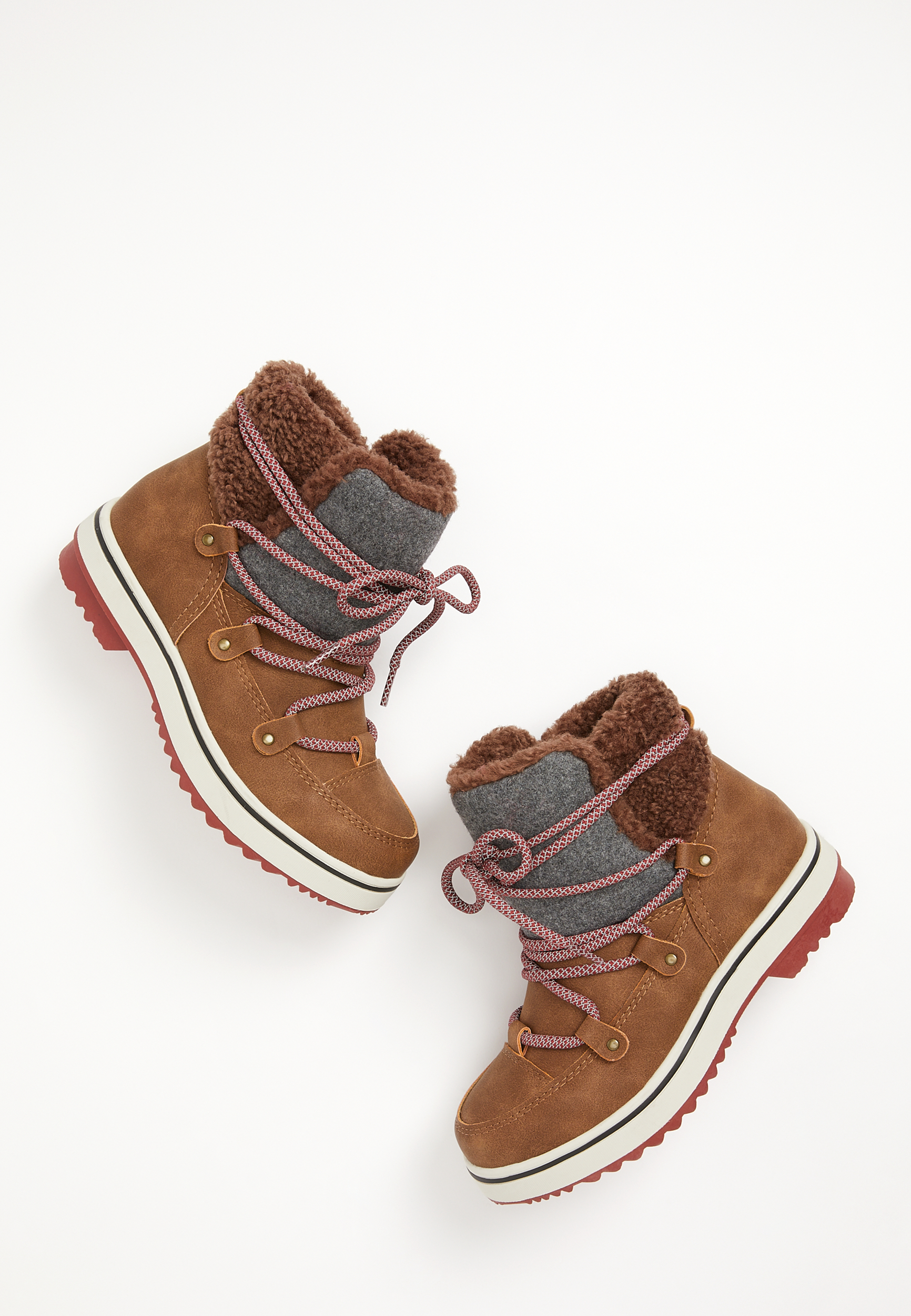 Wren Brown Sherpa Lace Up Duck Boot | maurices