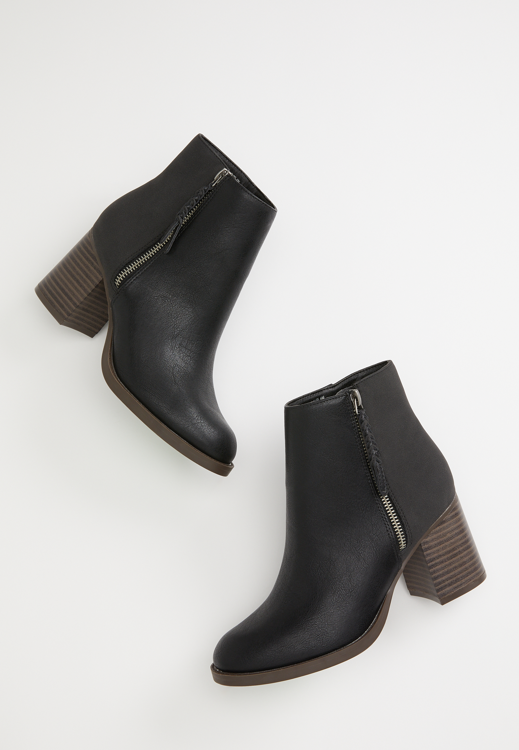 Bri Black Zipper Ankle Boot | maurices
