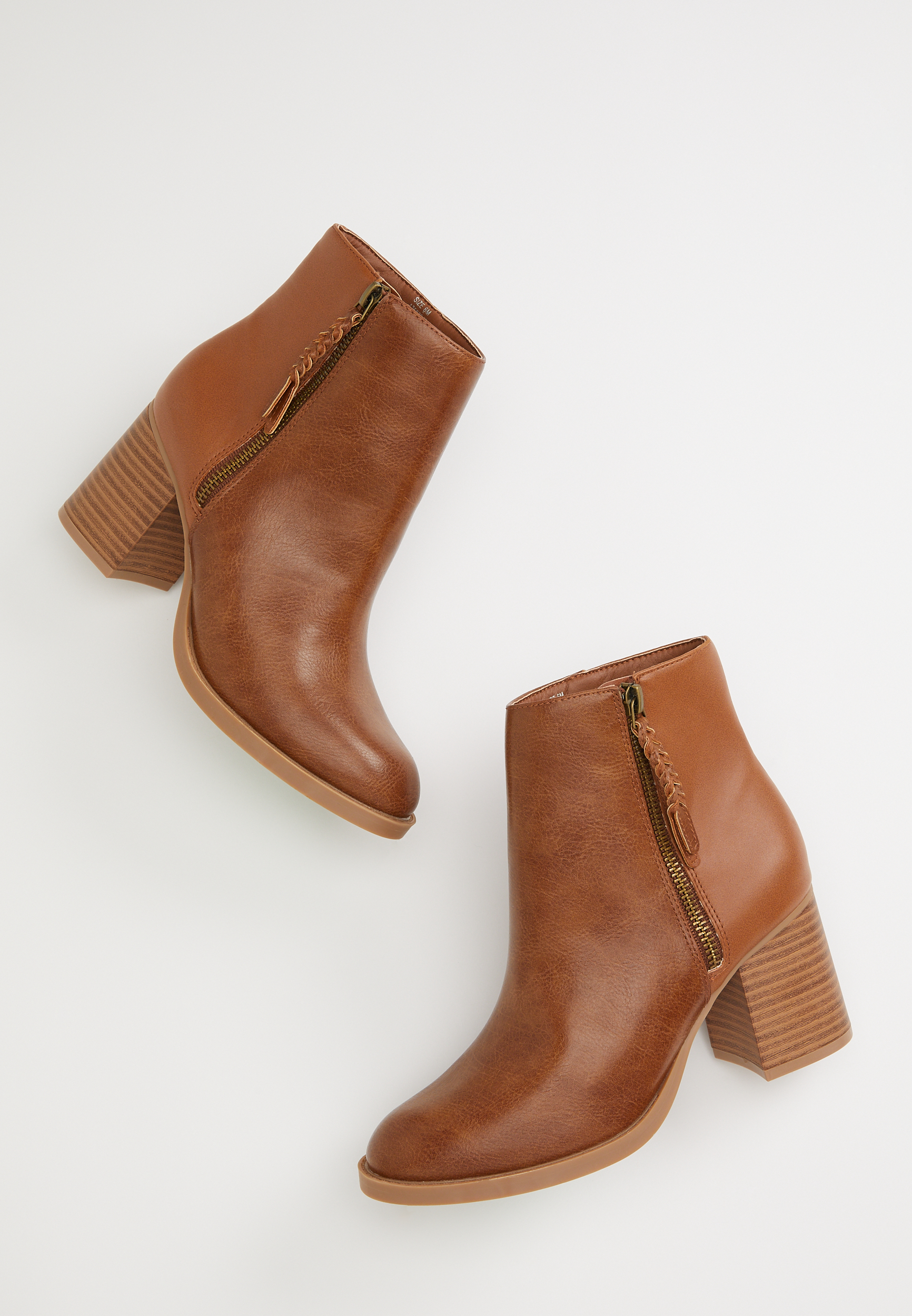 Bri Brown Zipper Ankle Boot | maurices