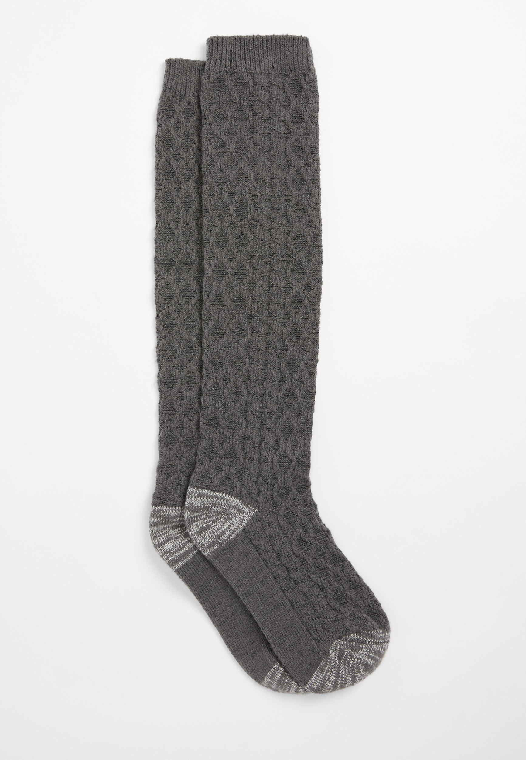 Gray Cable Long Socks | maurices