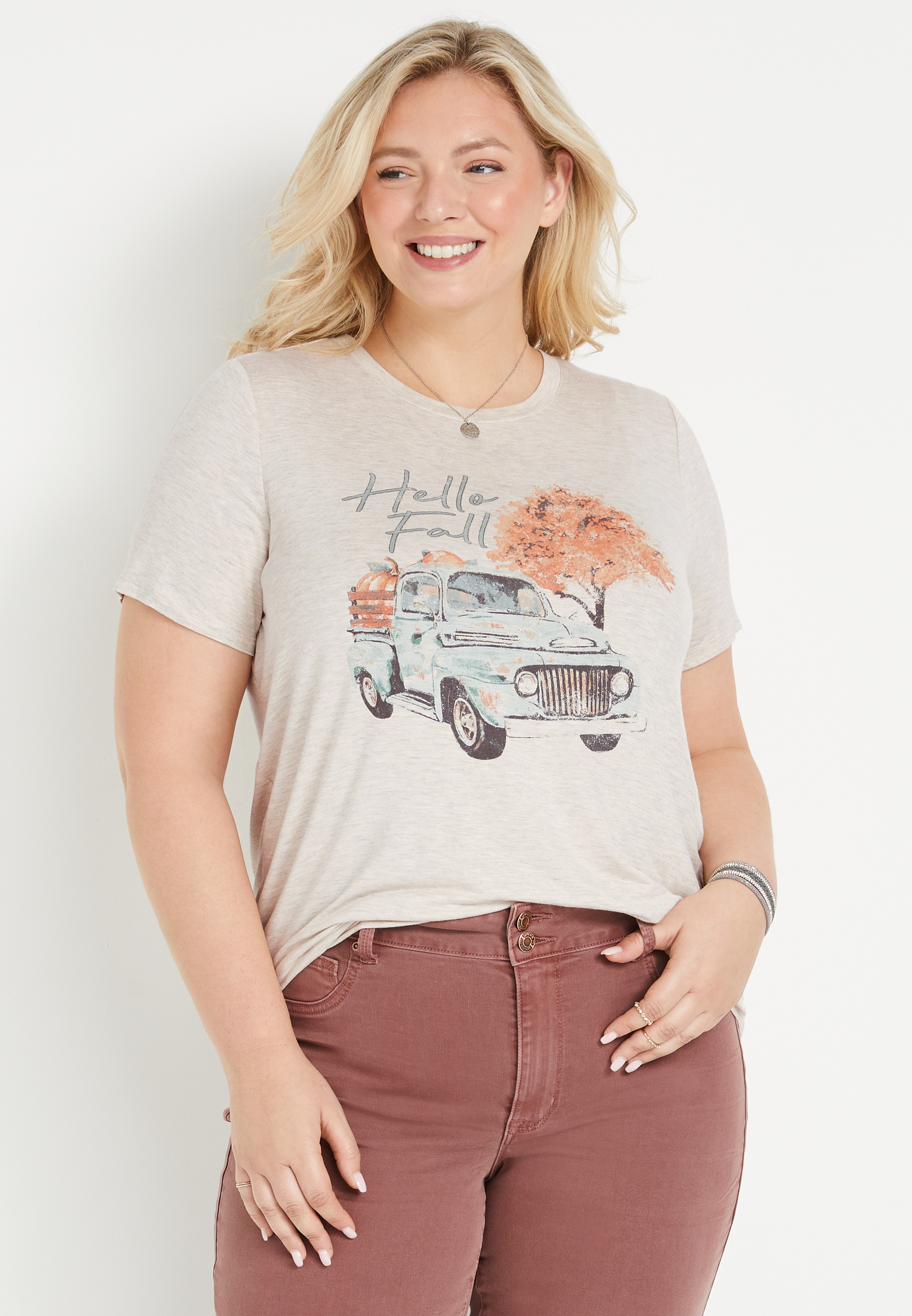 Plus Size Hello Fall Truck Graphic Tee | maurices