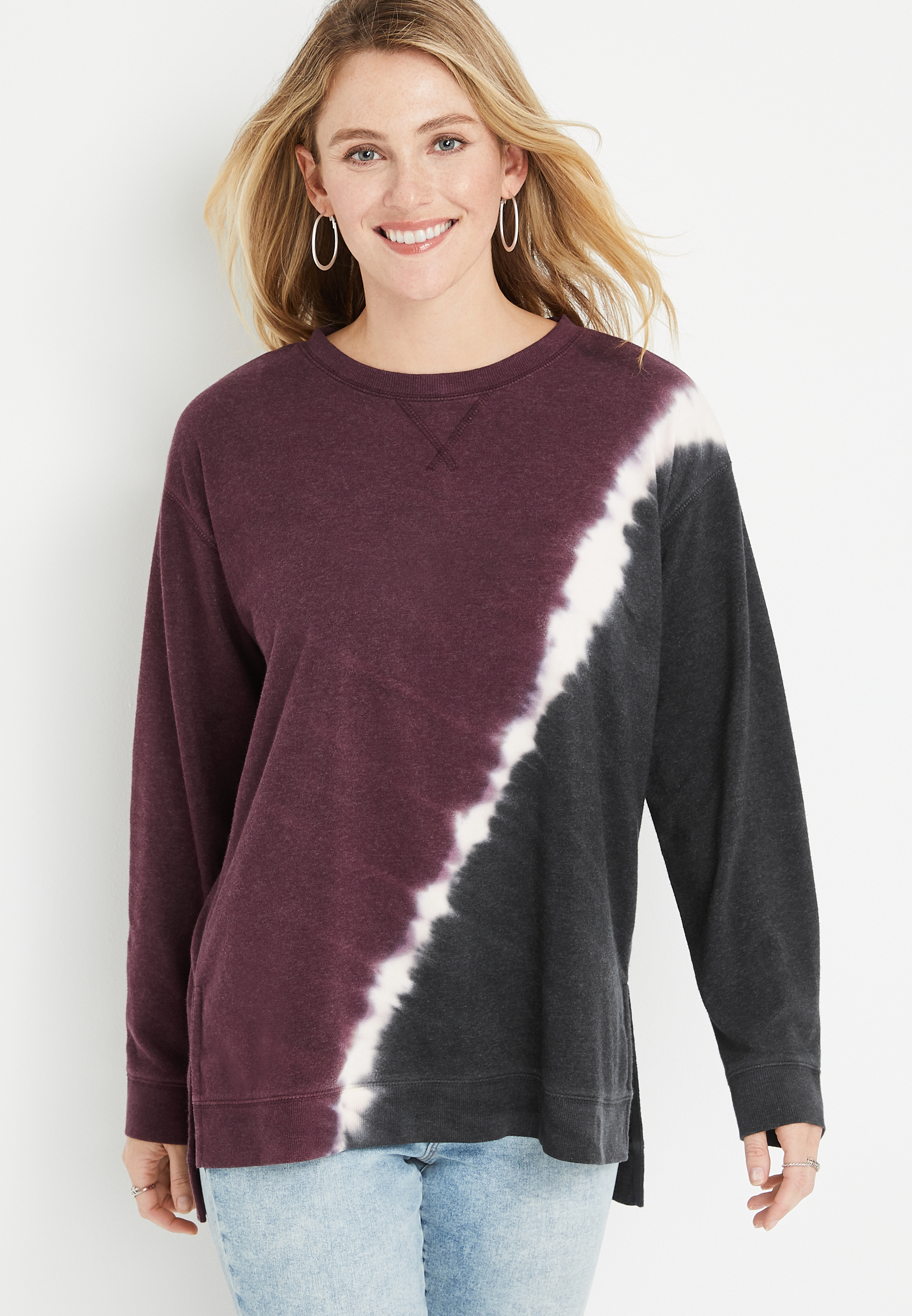 Willowsoft Tie Dye Tunic Sweatshirt | maurices