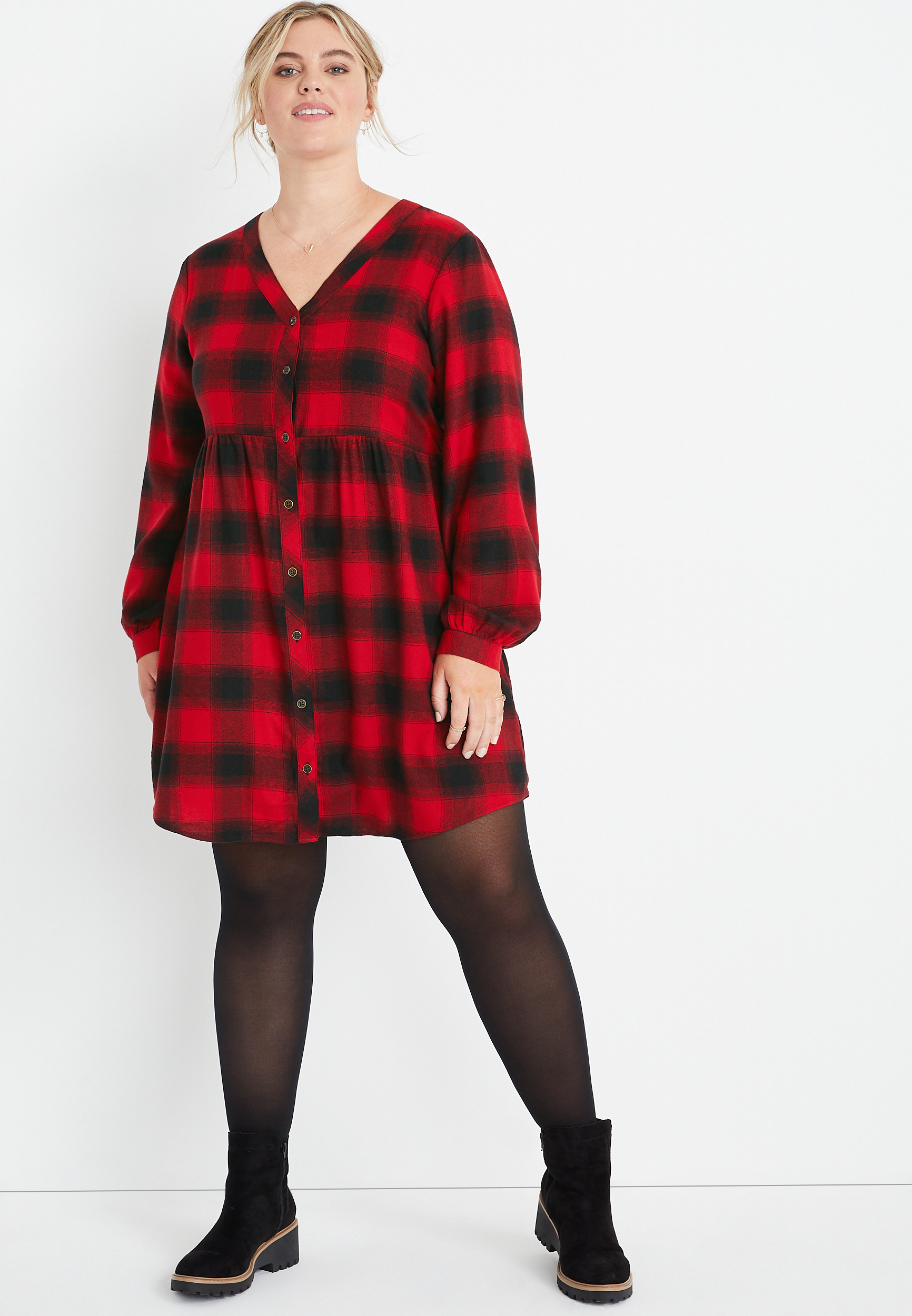 Plus Size Buffalo Plaid Dress | maurices
