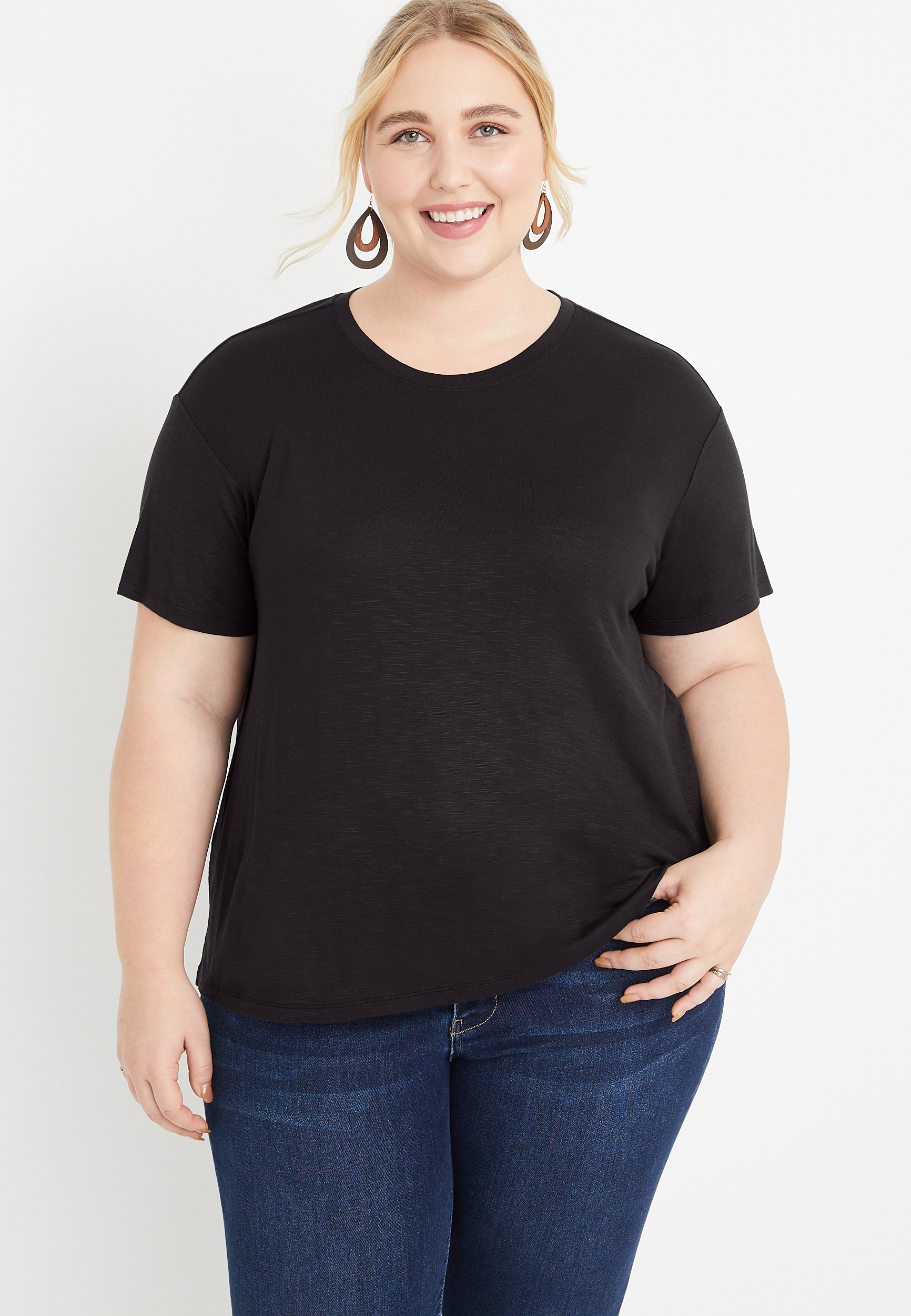 Plus Size 24/7 Flawless Boyfriend Crop Tee | maurices
