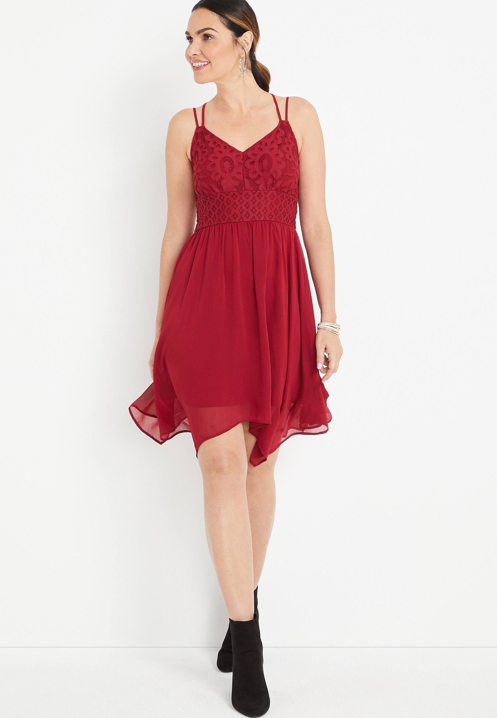 Red Lace Mini Dress | maurices