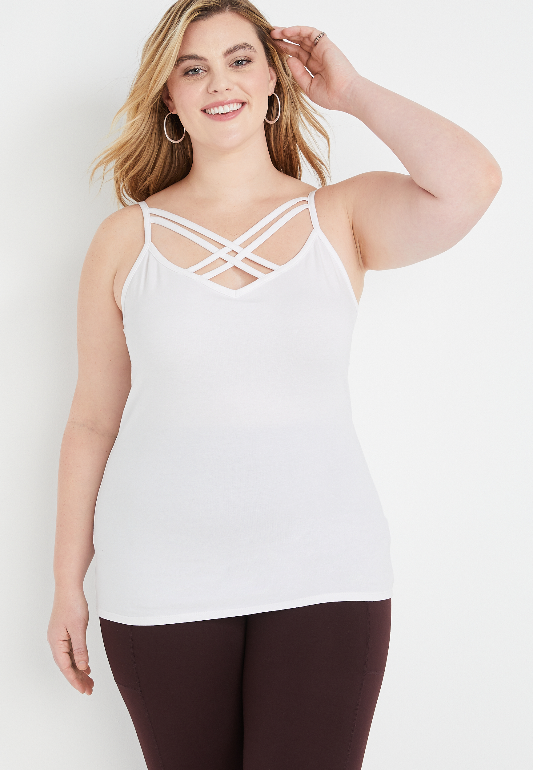 Plus Size Solid Strappy Neck Cami | maurices