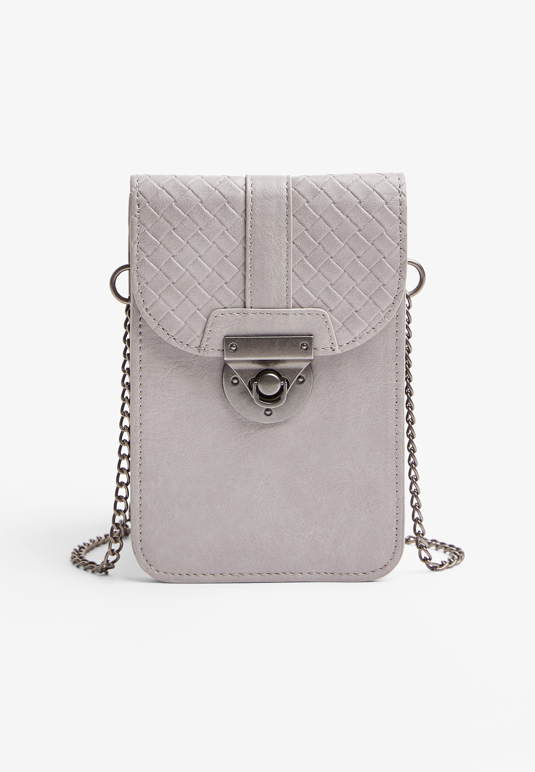 Light Gray Weaved Crossbody Wallet | maurices