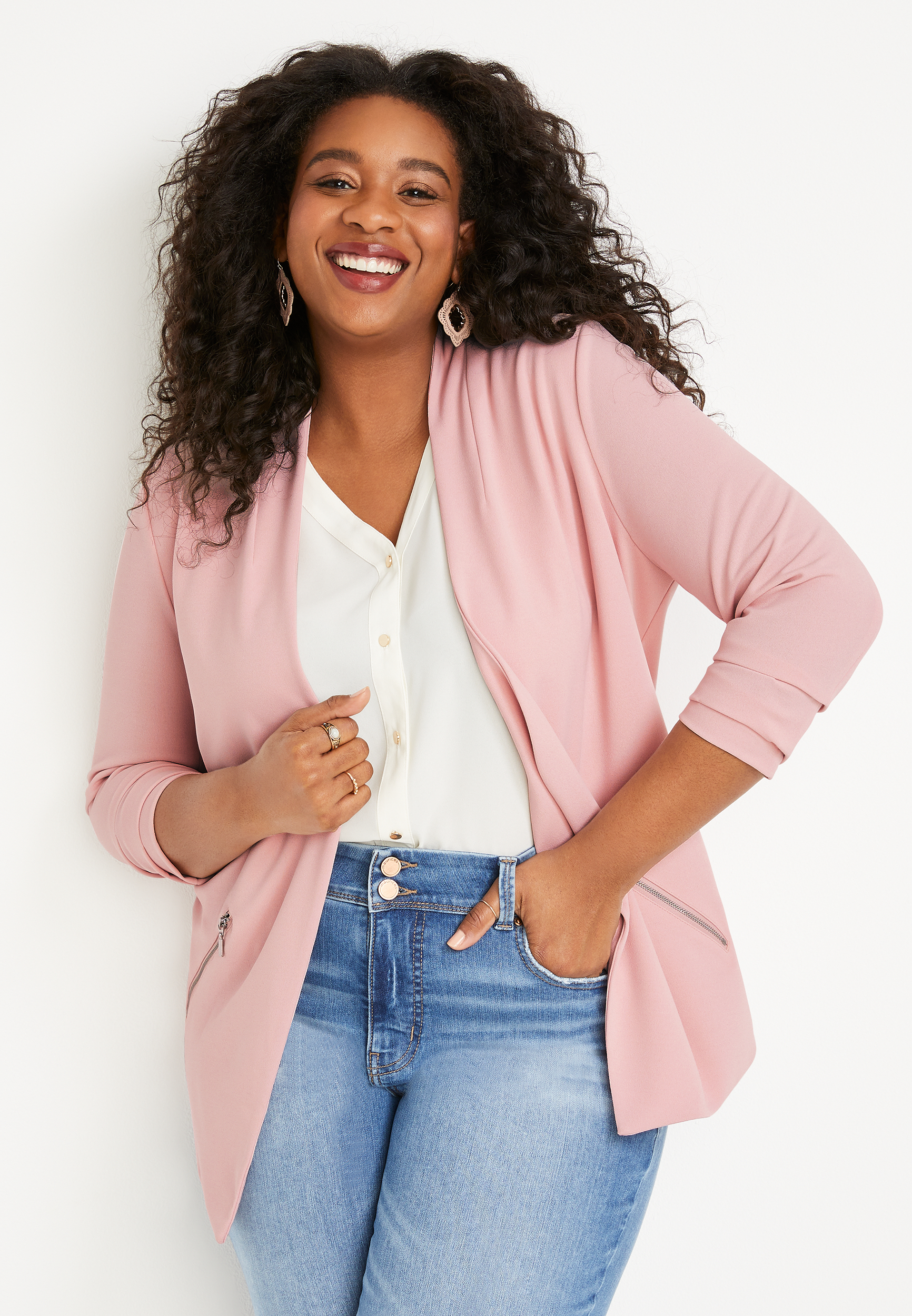 Plus Size Ever Go Pink Blazer | maurices