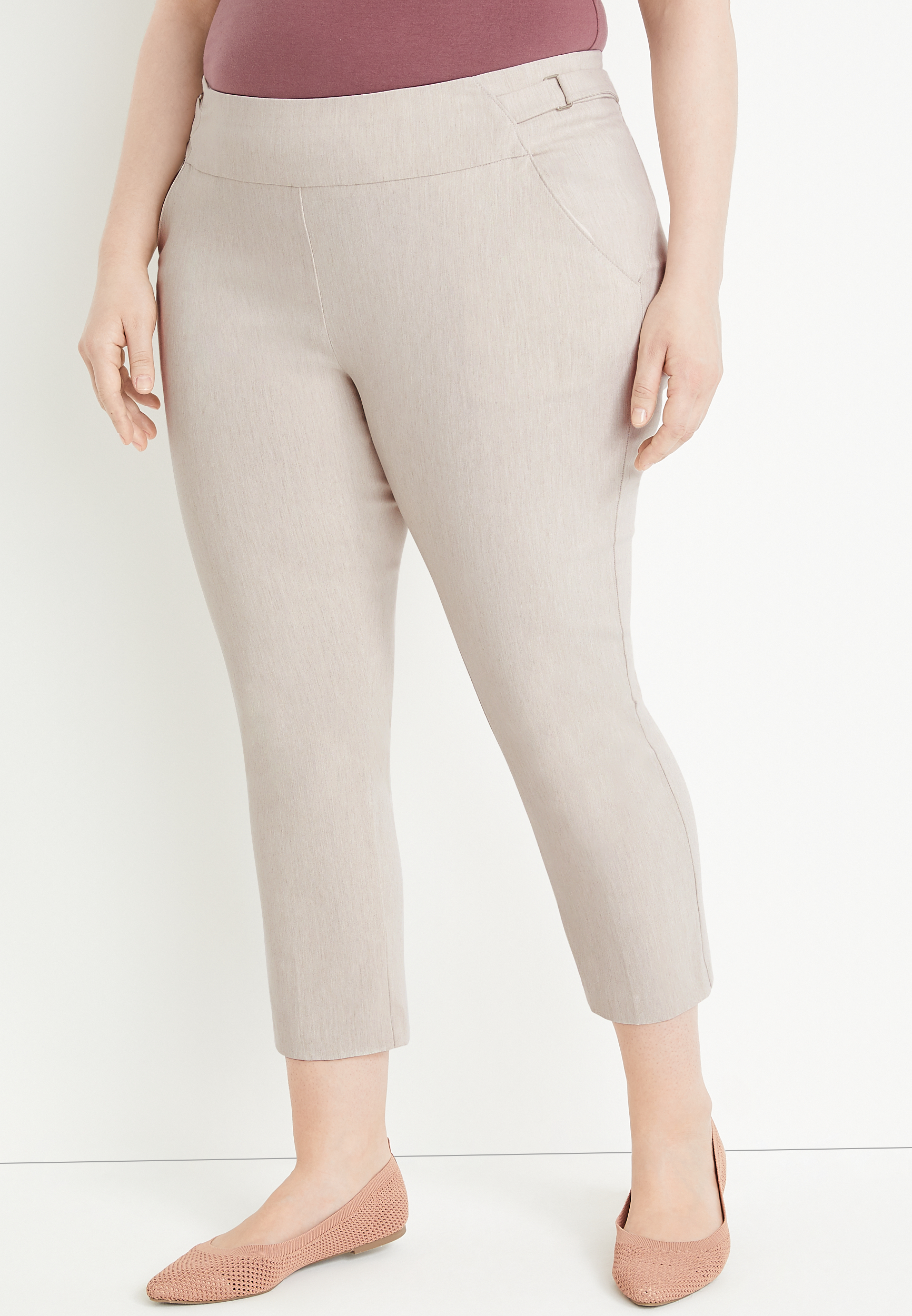 Plus Size Bengaline Mid Rise Crop Pant | maurices
