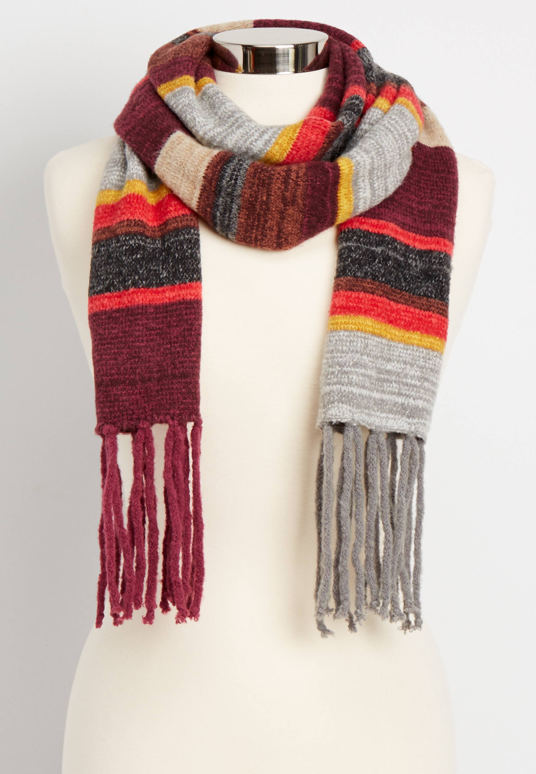 marled scarf with stripes | maurices