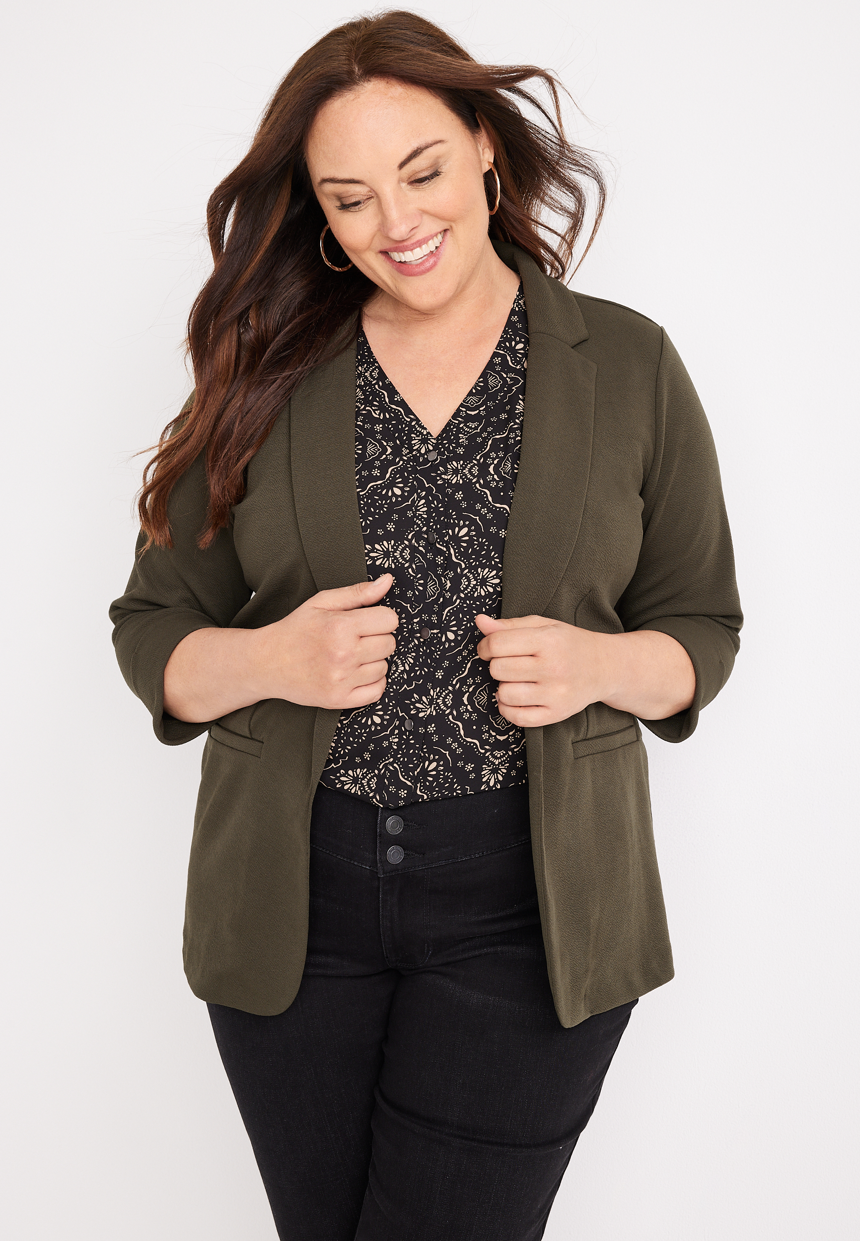 Plus Size Versa Open Front Blazer | maurices