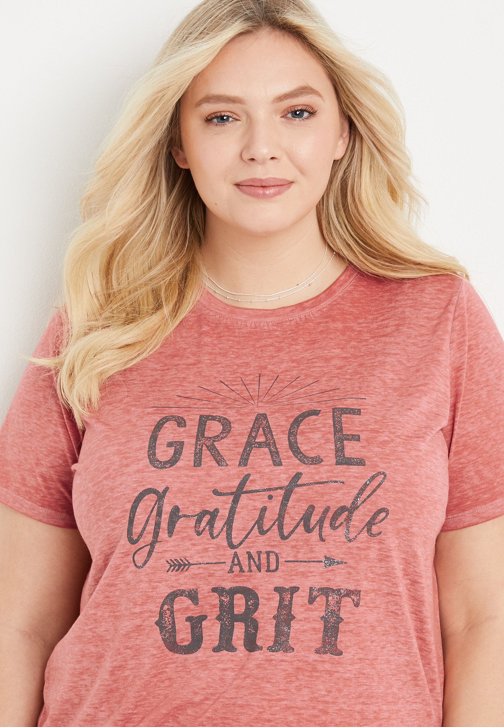 Plus Size Grace Gratitude and Grit Graphic Tee | maurices